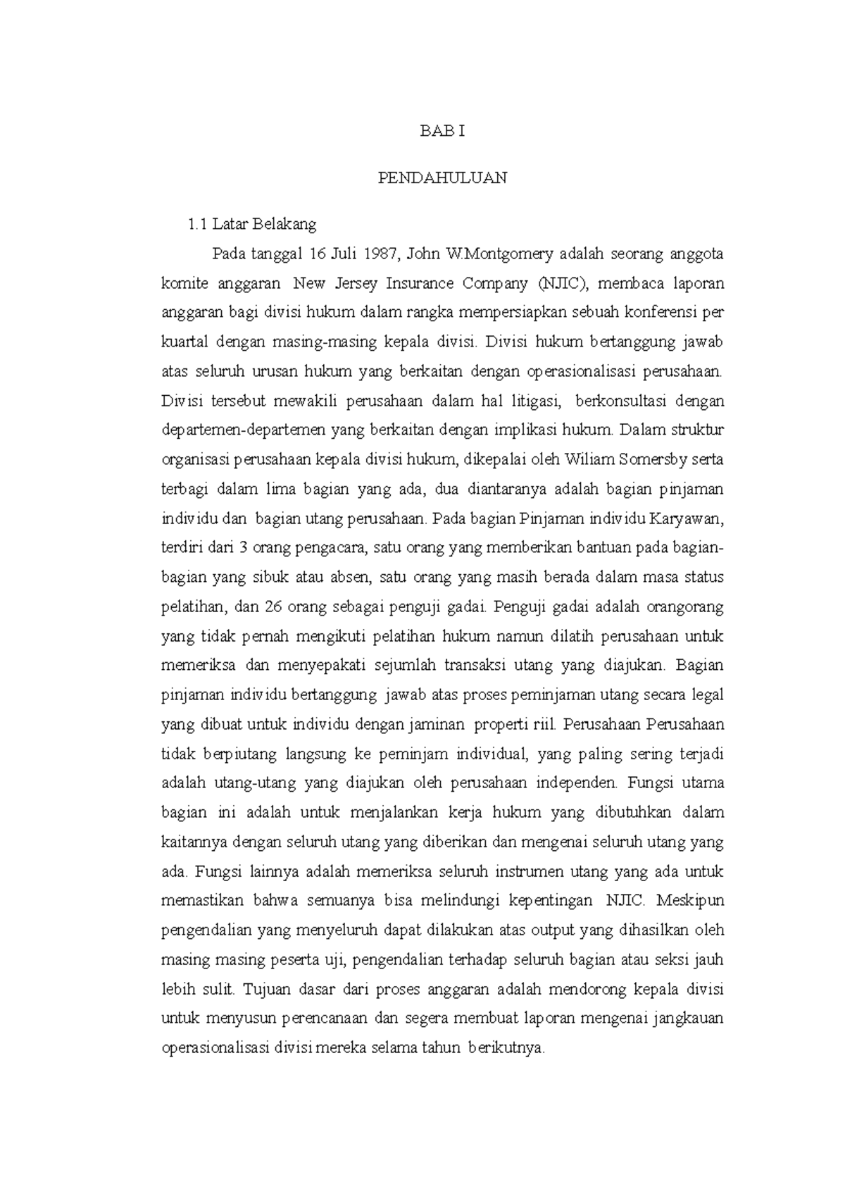 BAB I SPM - task about management control system - BAB I PENDAHULUAN 1 Latar Belakang Pada ...