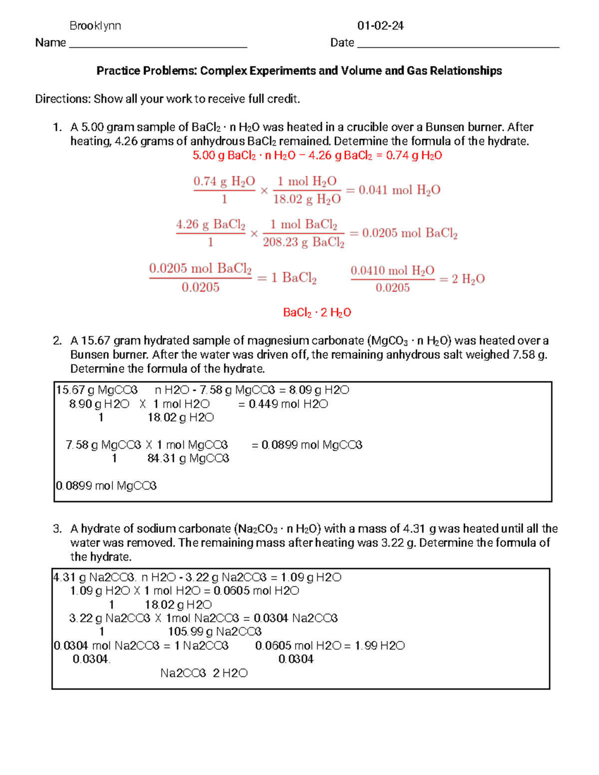 Complex+Experiments+and+Gas+and+Volume+Practice+Problems+v2 - Name Date ...
