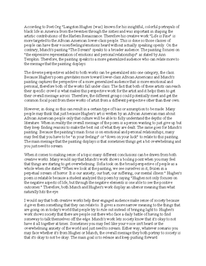 Hum 102 Module 1-2 Short Answer Creating Meaning through Creative Works ...