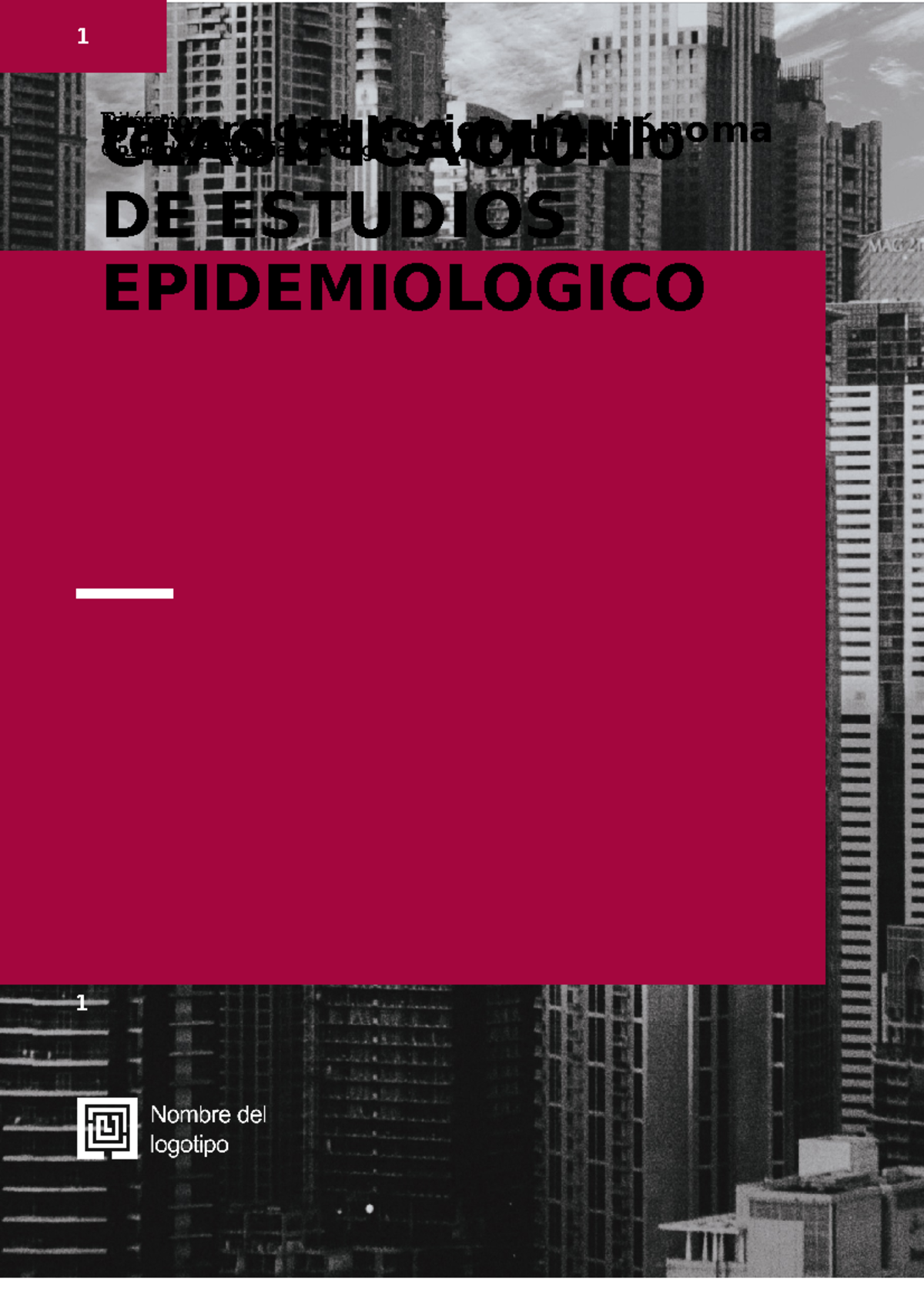Clasificacion de estudios epidemiologicos - CLASIFICACION DE ESTUDIOS ...