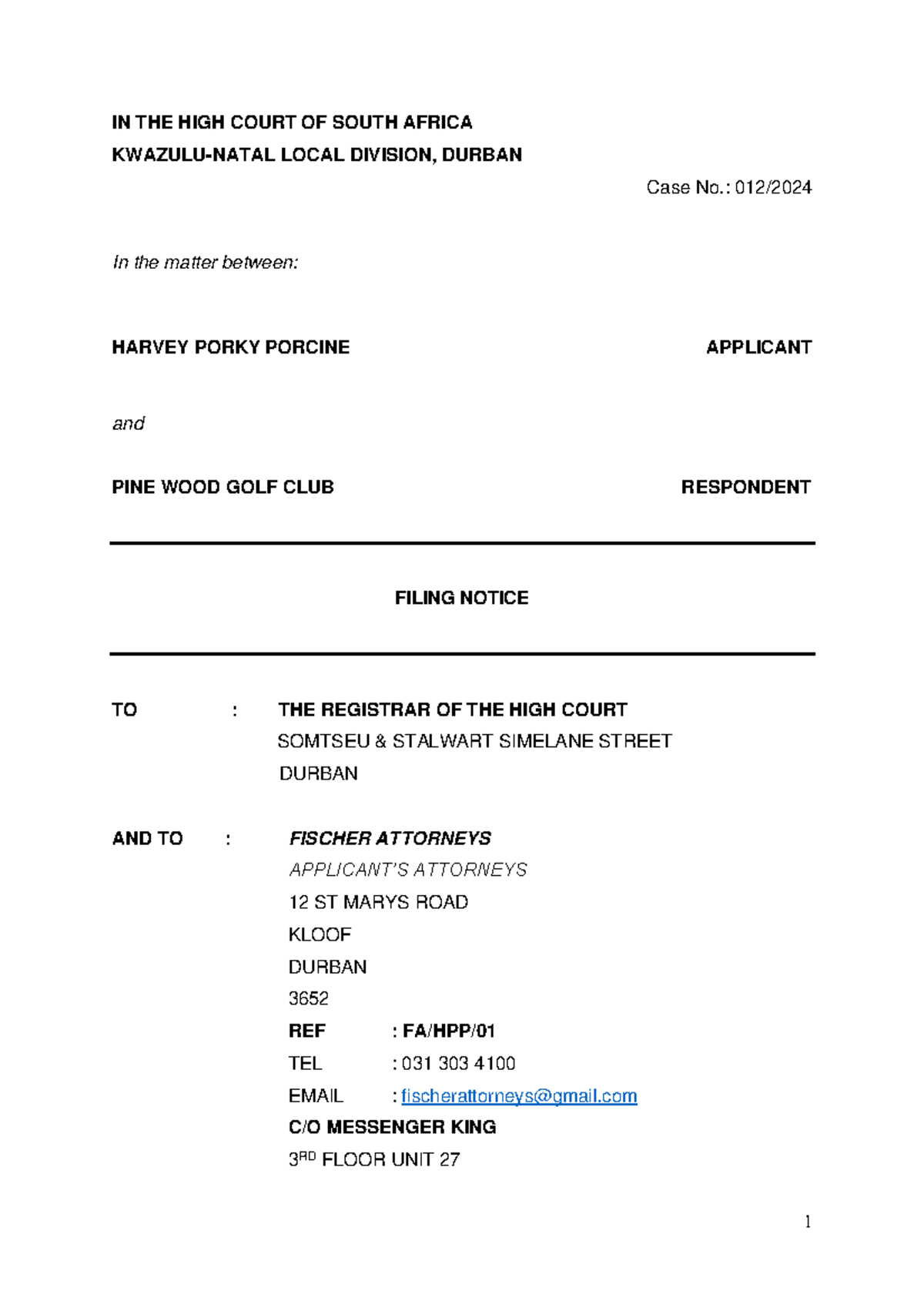 4. Filing Notice - Answering Affidavit. Final-doxit-signed - IN THE ...