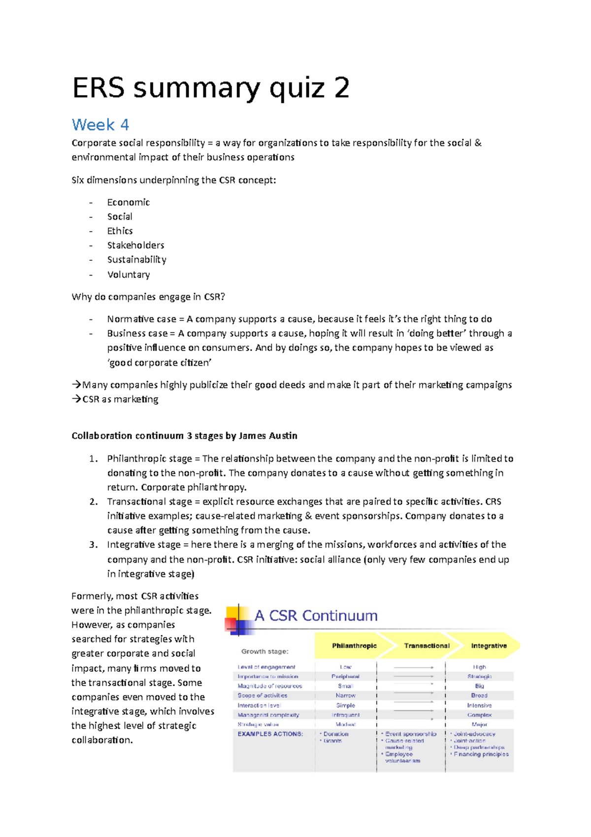 ERS summary quiz 2 - And by doings so, the company hopes to be viewed ...