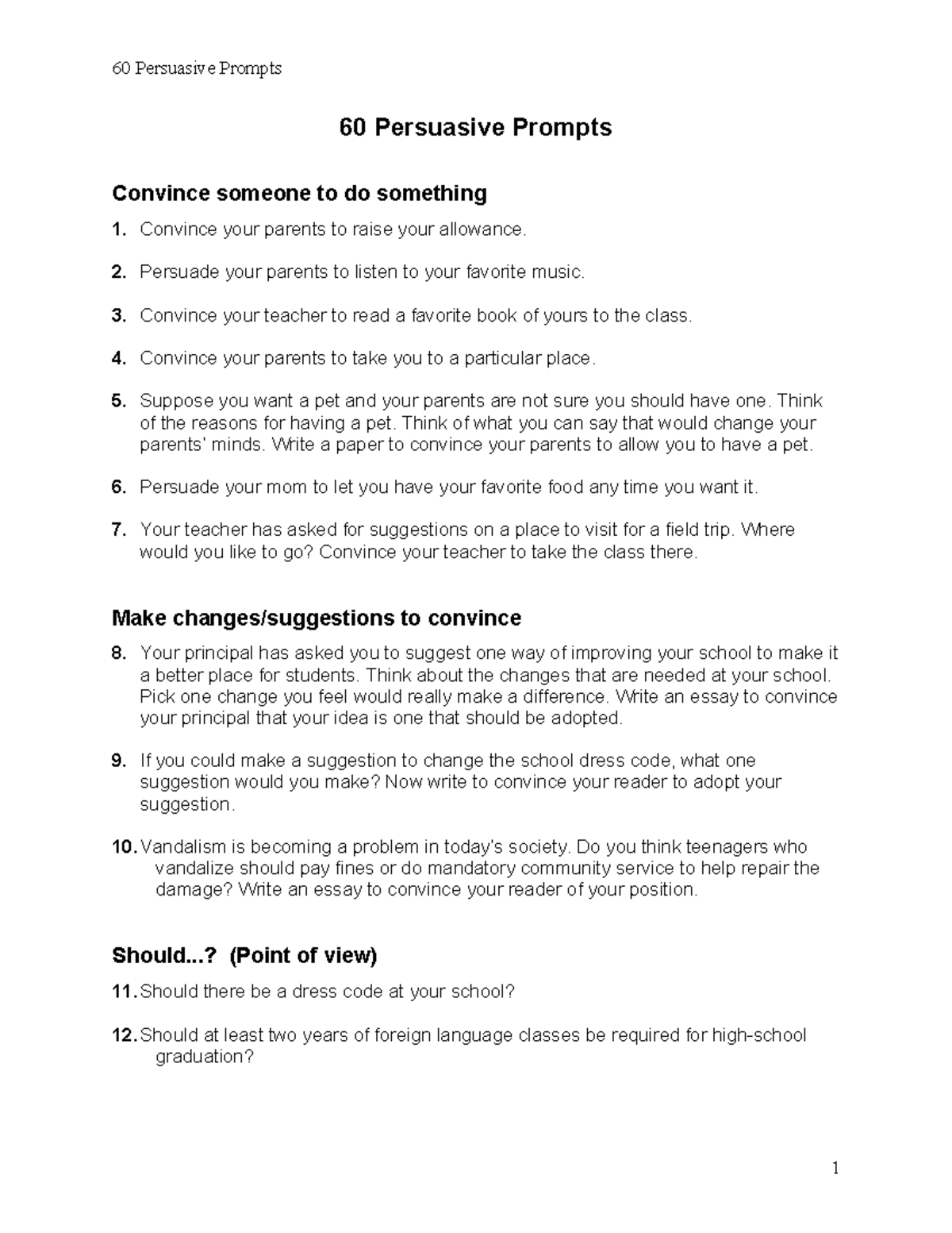 60 Persuasive Prompts - 60 Persuasive Prompts Convince someone to do ...