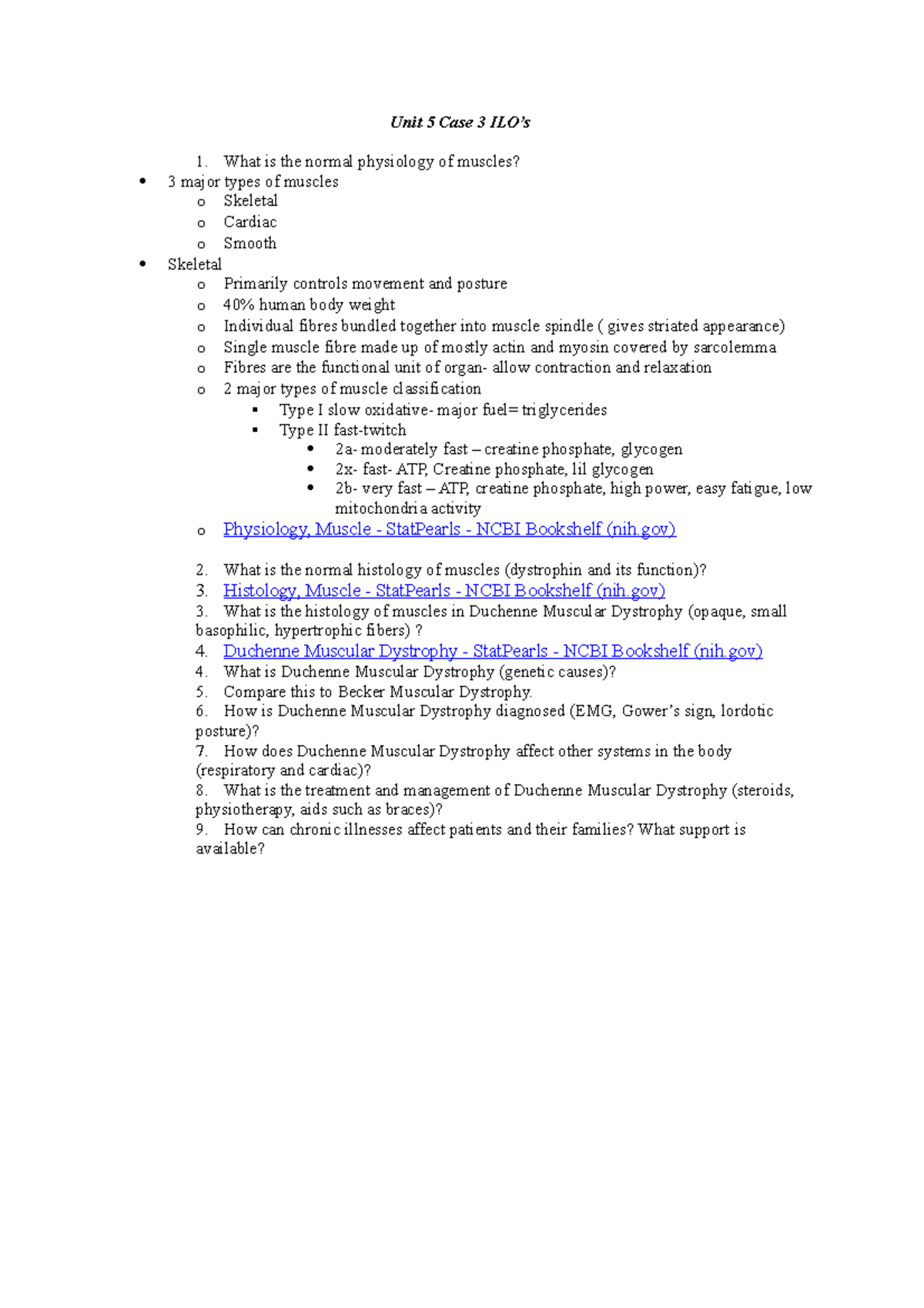 Unit 5 Case 3 ILO - lecture notes - Unit 5 Case 3 ILO’s What is the ...