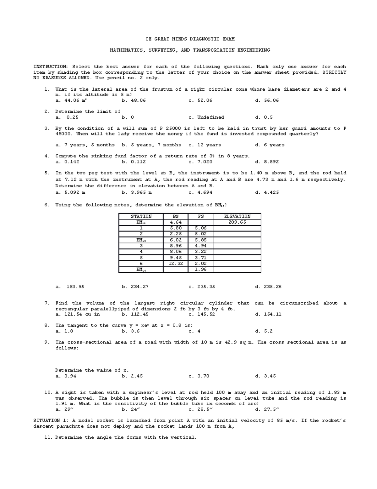 Math examinee's copy - mathematics and engineering notes and review ...