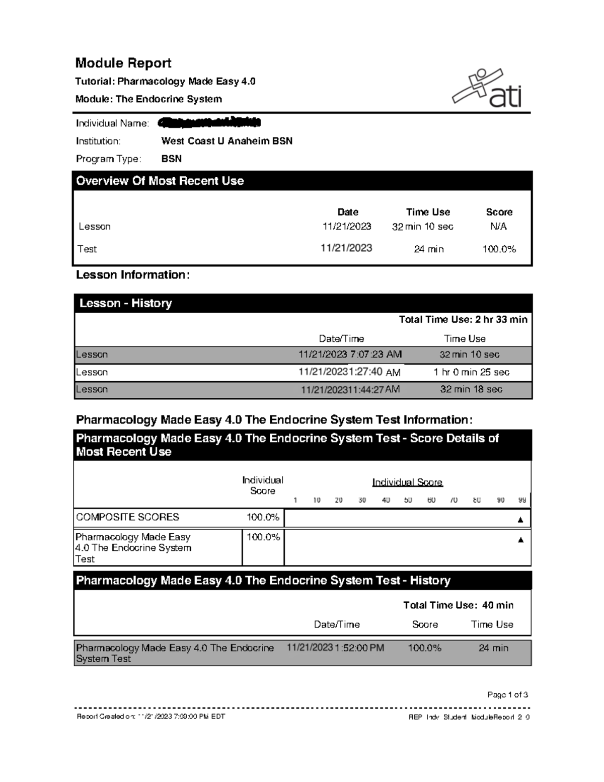 Report - Ggg - Module Report Tutorial: Pharmacology Made Easy 4. Module ...
