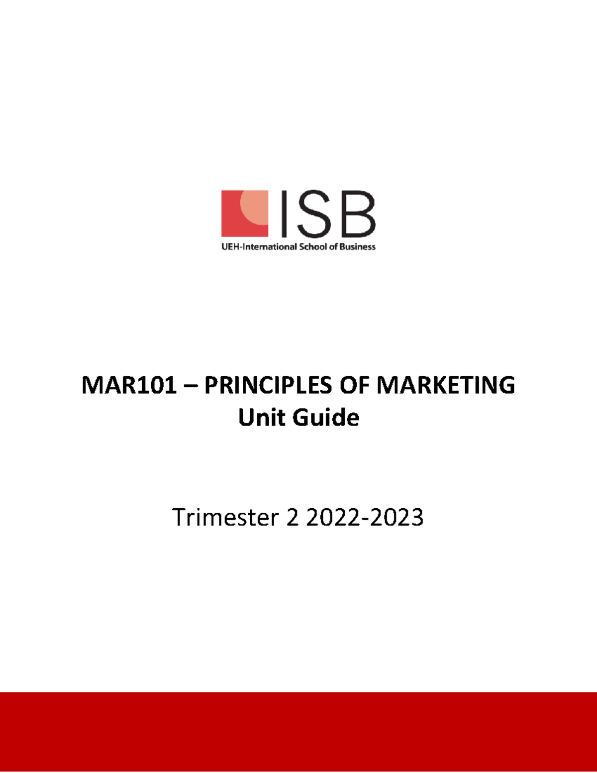 Unit Guide PMK S2 - MAR101 – PRINCIPLES OF MARKETING Unit Guide ...