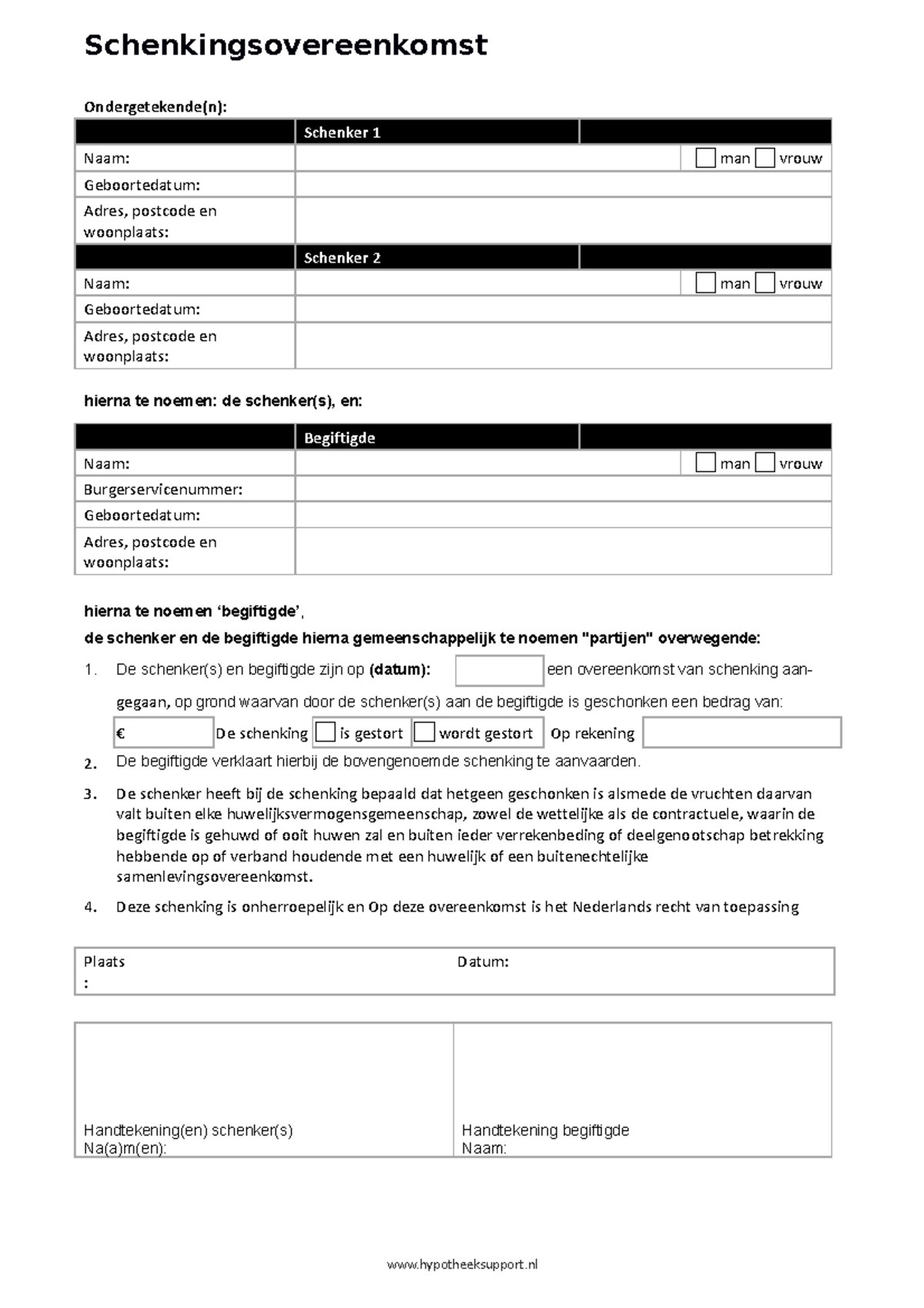2022- Schenkingsovereenkomst-MS-Word-5 - Schenkingsovereenkomst ...