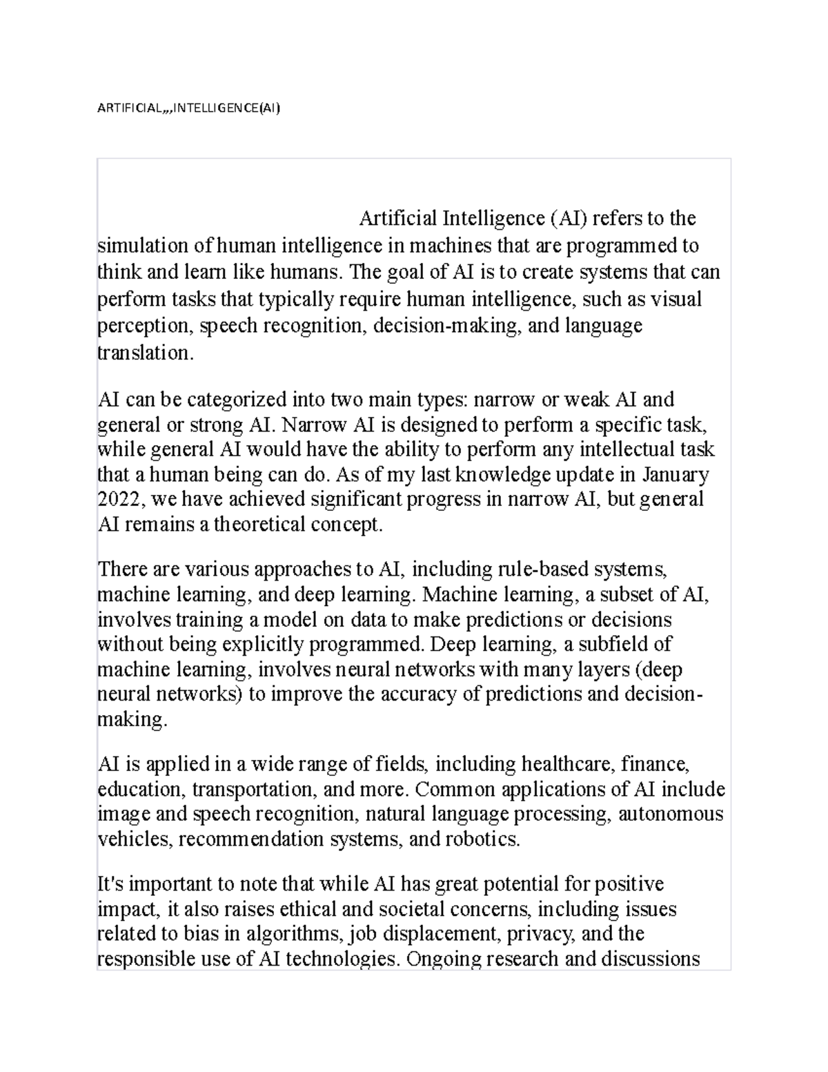 Artificial - best - ARTIFICIAL,,,INTELLIGENCE(AI) Artificial ...