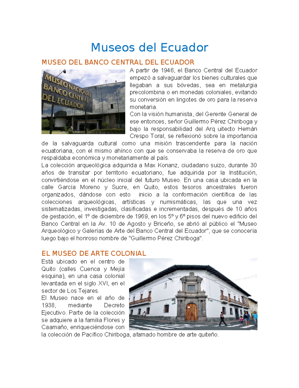 Museos del Ecuador - Museos del Ecuador MUSEO DEL BANCO CENTRAL DEL ...