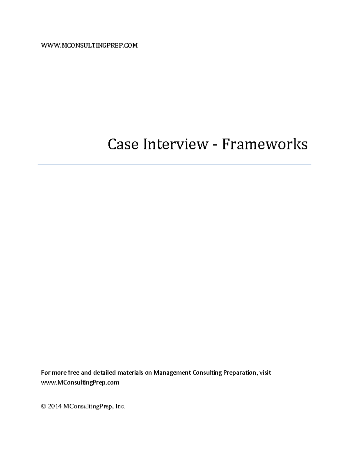 Case Interview - Framework Dictionary (Mconsultingprep) - WWW ...