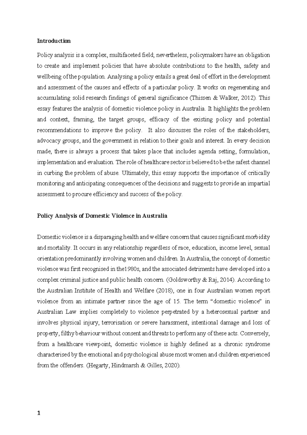 Policy analysis is a complex - Introduction Policy analysis is a ...