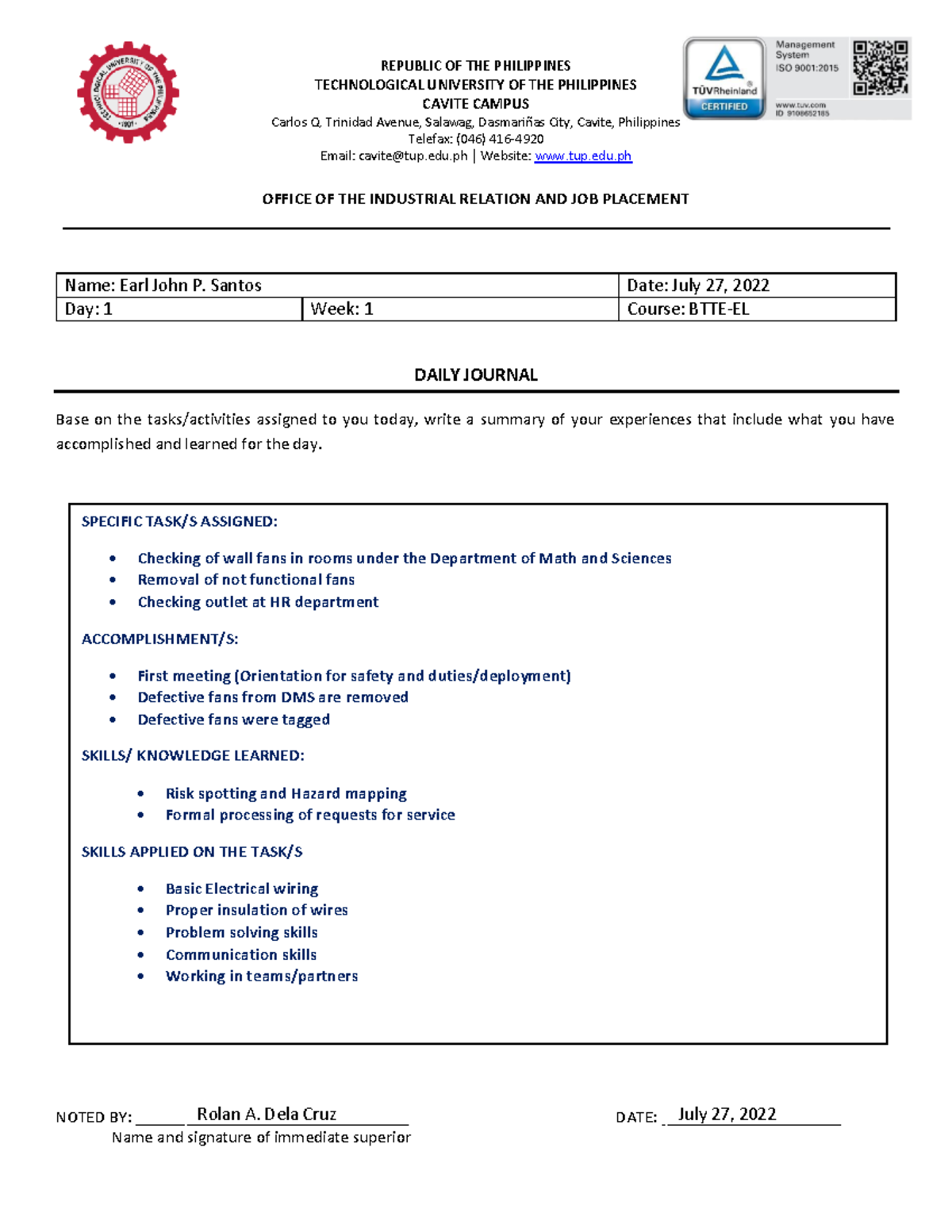 Santos Daily journal Modified - TECHNOLOGICAL UNIVERSITY OF THE ...