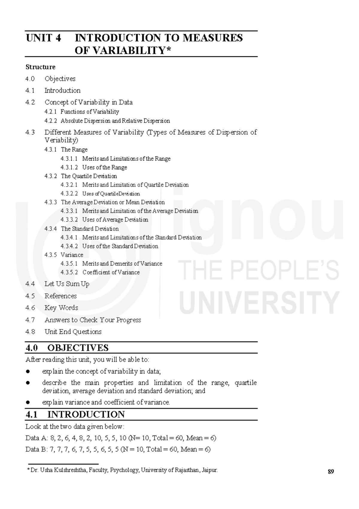 Unit-4 - asdfghjklkjhgfdsawertyuioiuytre - UNIT 4 INTRODUCTION TO MEASURES OF VARIABILITY ...