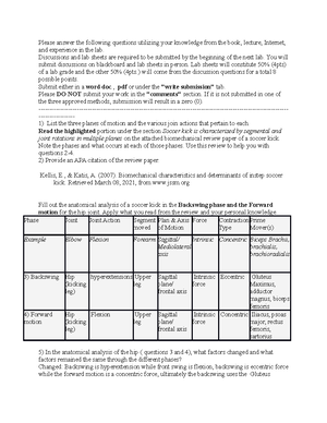 Lab 4 (Biomechanics) - Linear Kinematics Name: ______________________ VELOCITY IN SPRINTING ...