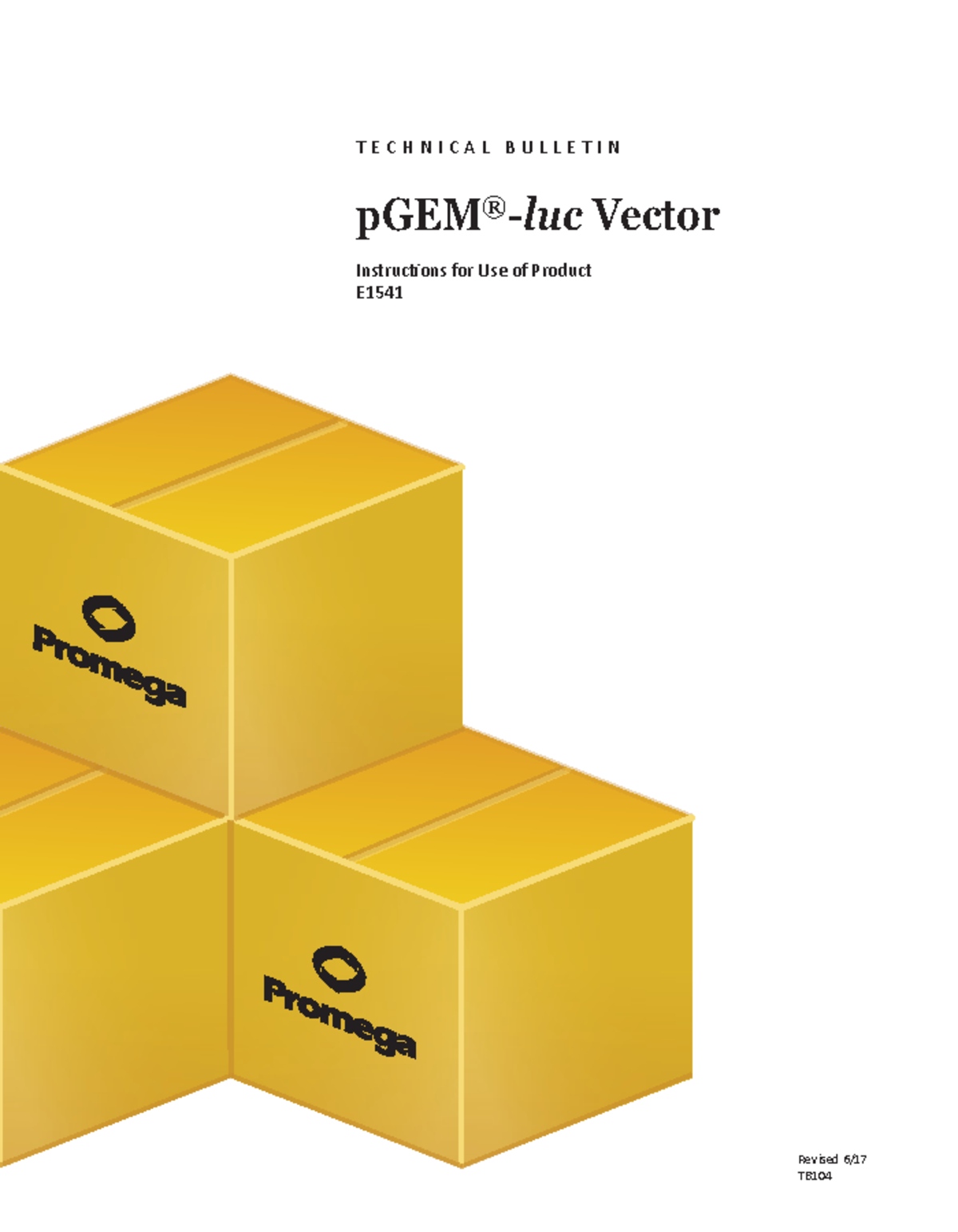 P GEM-luc Vector TB104 - Revised 6/ TB TECHNICAL BULLETIN pGEM ® - luc ...