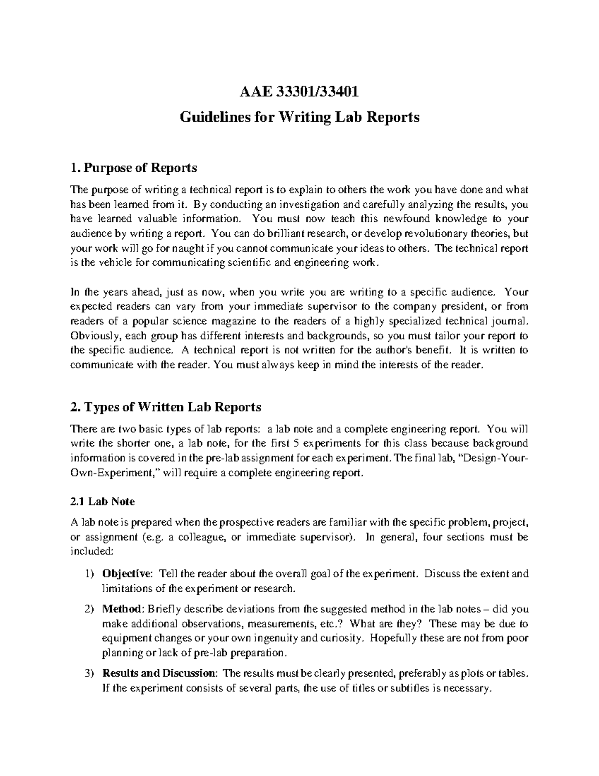 Guidelines On Writing Lab Reports AAE 33301 33 401 Guidelines For Writing Lab Reports 1 guidelines-on-writing-lab-reports-aae-33301-33-401-guidelines-for-writing-lab-reports-1