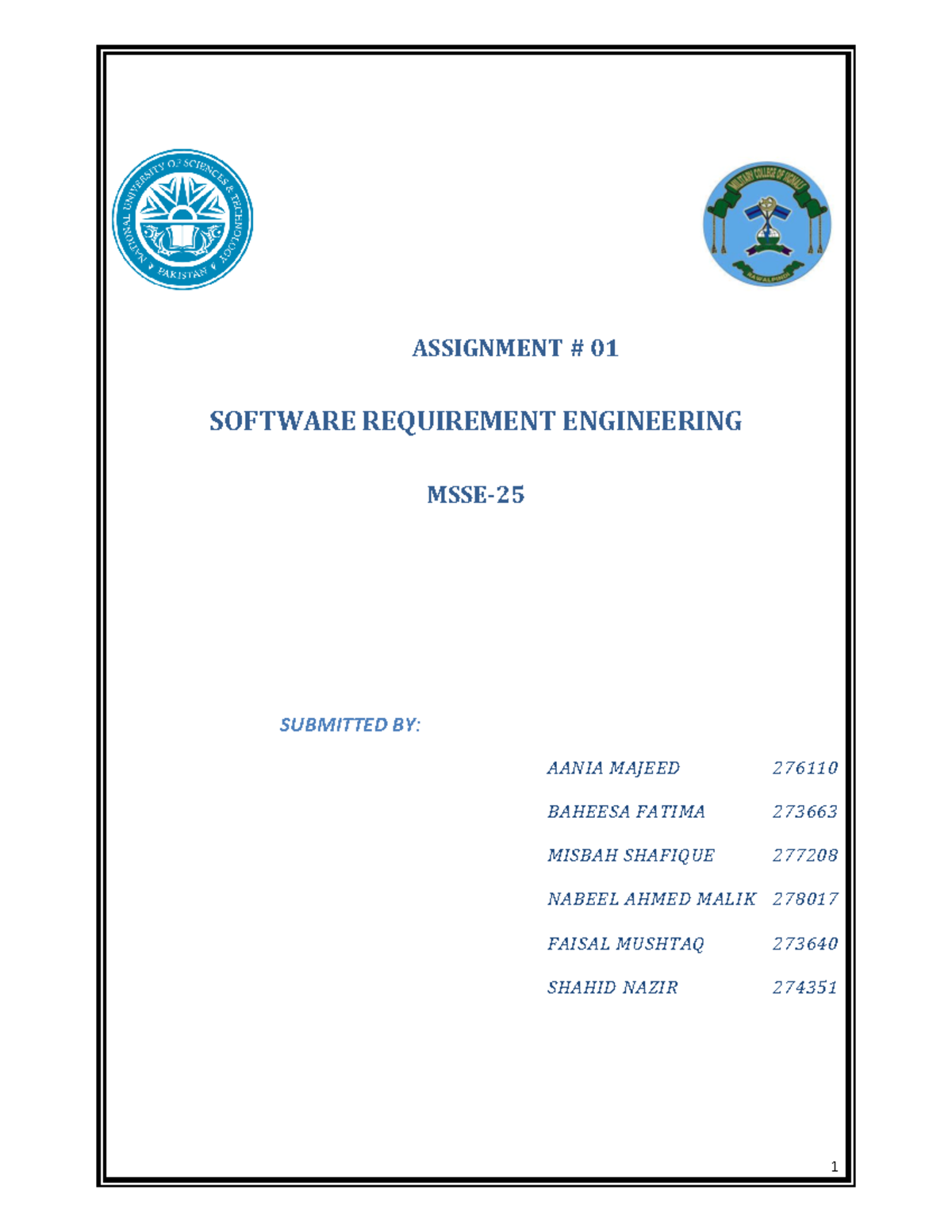 Exam 9 August 2019, questions and answers - ASSIGNMENT 01 SOFTWARE ...