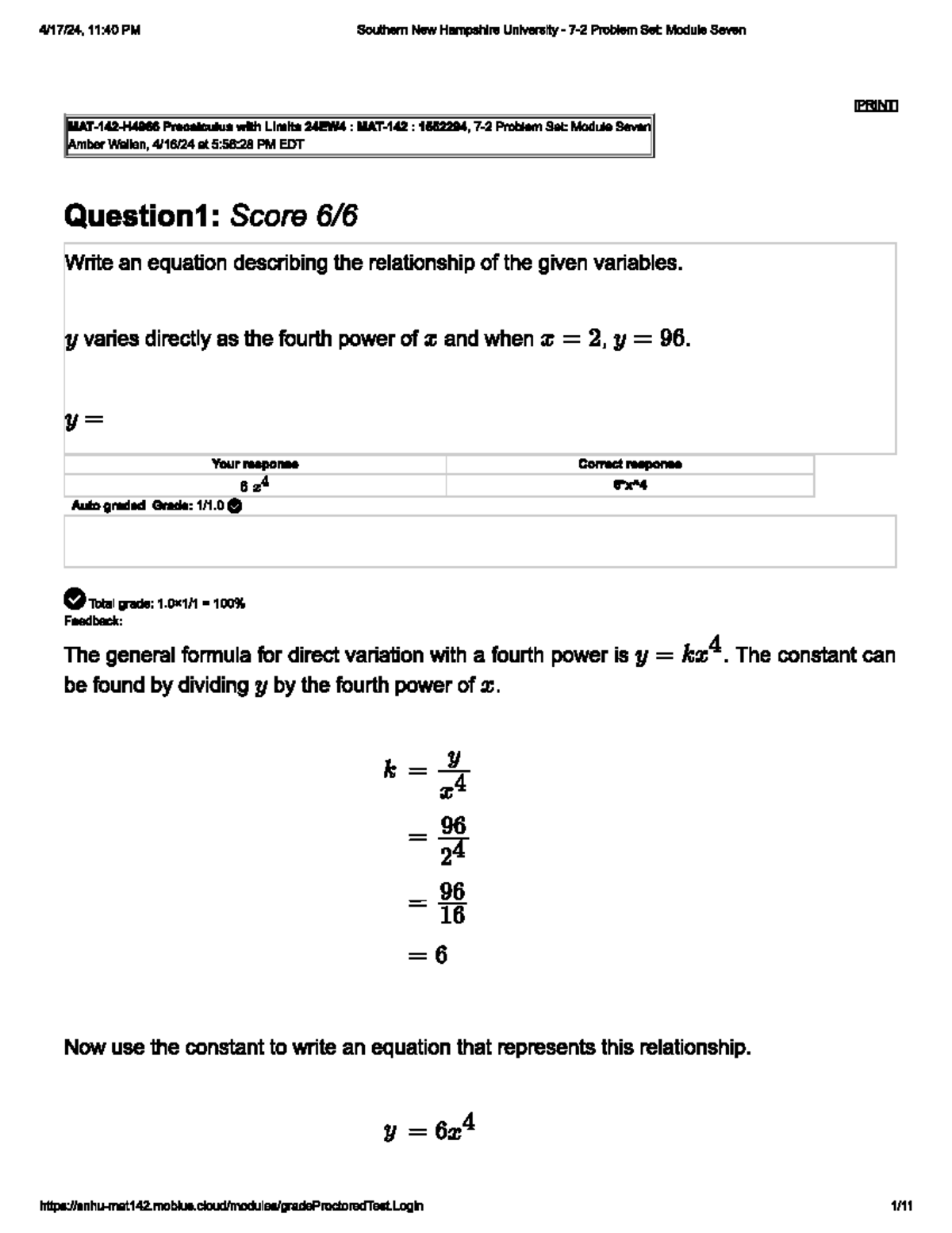 Mod 7 Problem Set - 11:40 PM Southern New Hampshire University Problem ...