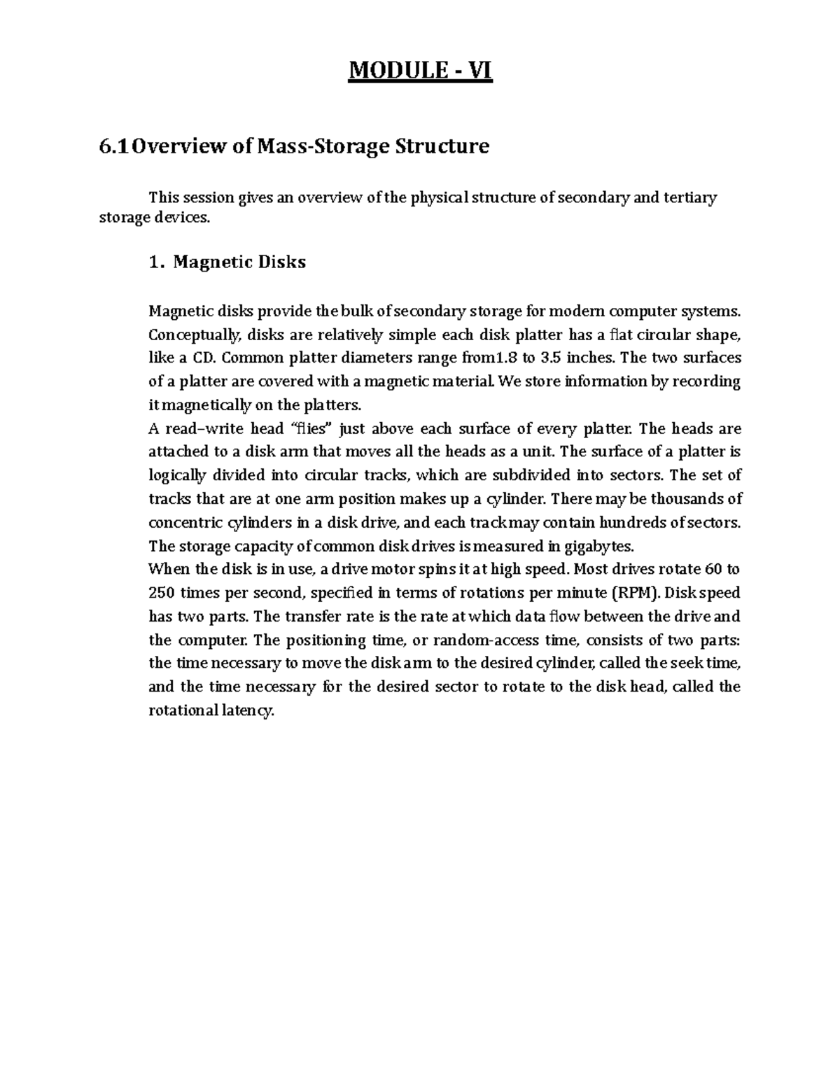 CS204-OS-module 6 - well defined notes , easy to understands and all ...