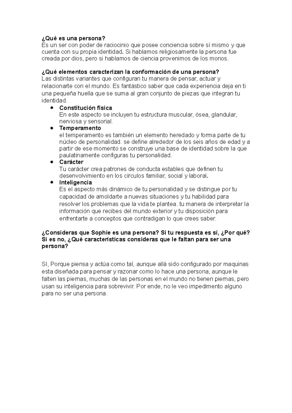 Sophia, la robot - ¿Qué elementos caracterizan la conformación de una ...