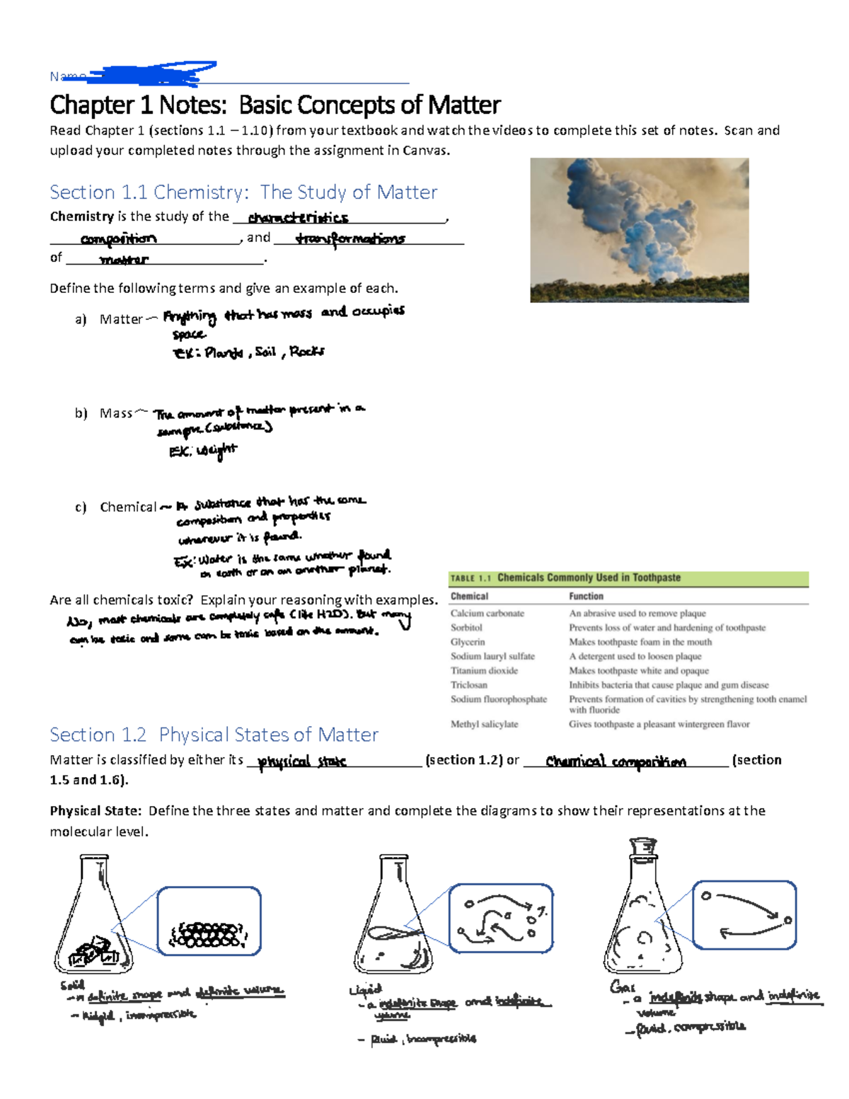Chapter 1 Notes Worksheet - Name ...