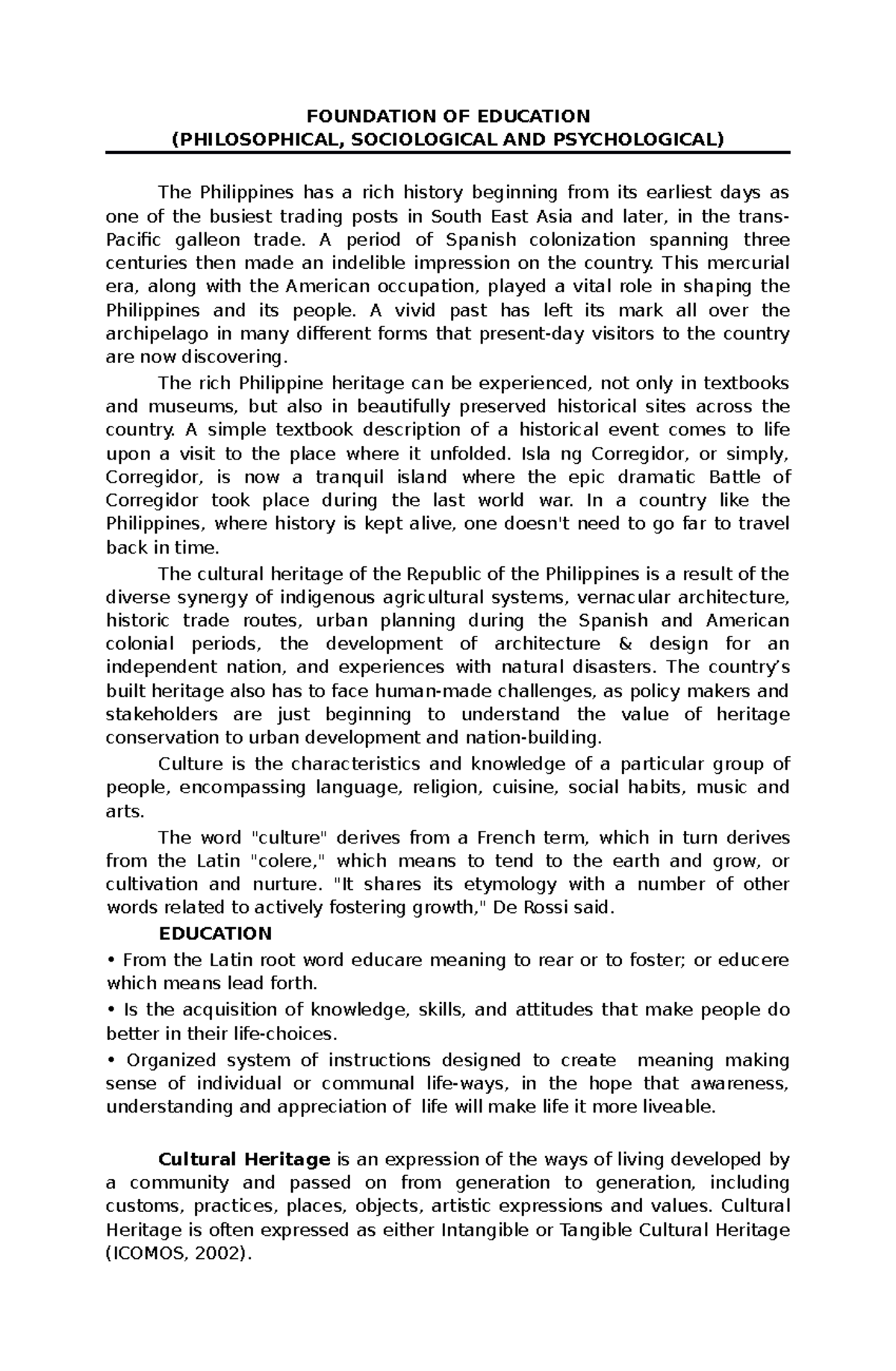 Foundation Of Education Comparative Studies In Teacher Education
