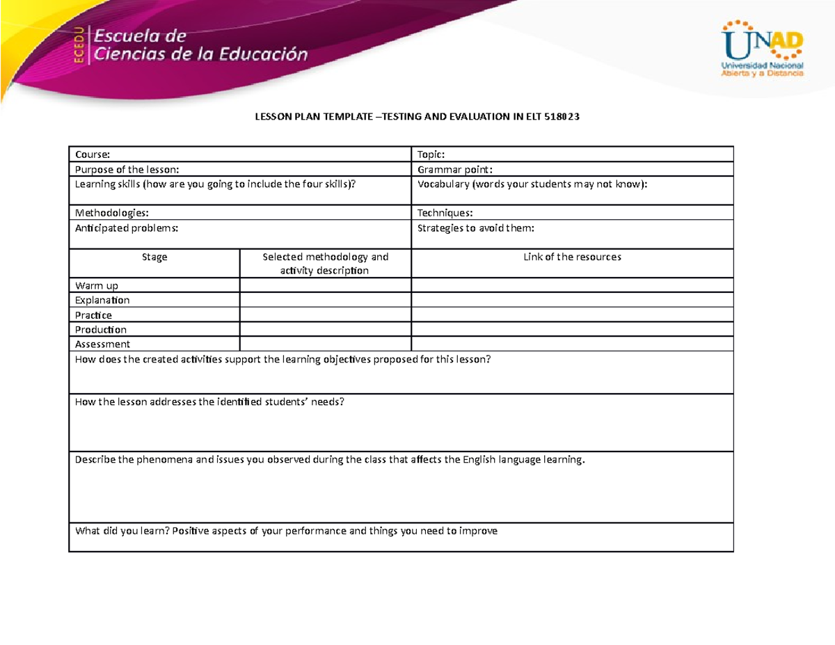 5. Appendix - Planeador de Clases.doc - LESSON PLAN TEMPLATE –TESTING ...