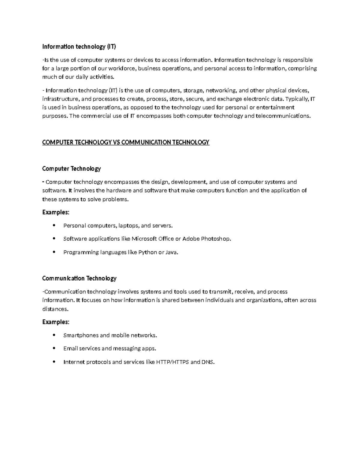 CTR - For CTR, summaries. - Information technology (IT) -Is the use of ...