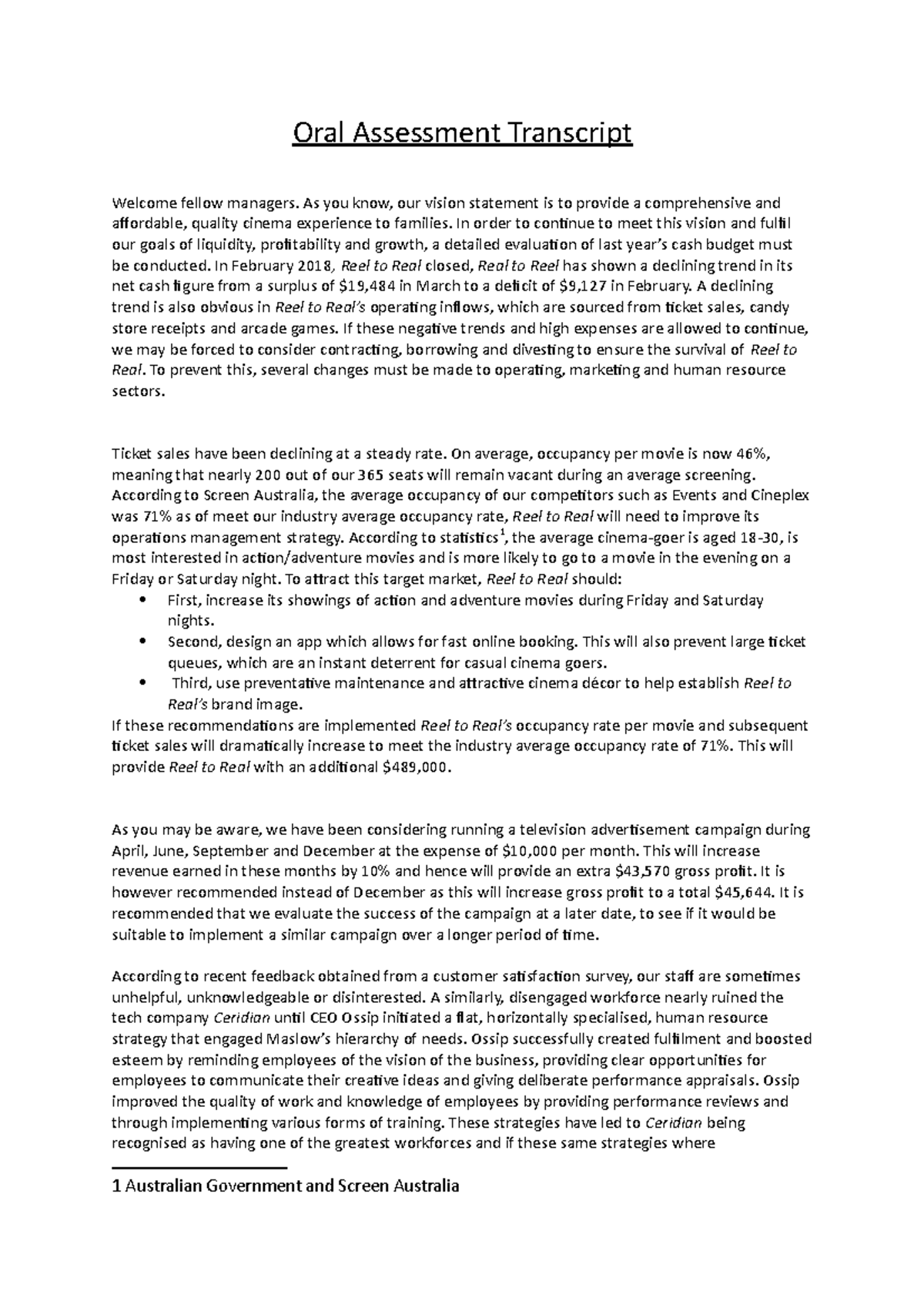 BM Transcript Final [1943] - Oral Assessment Transcript Welcome fellow ...