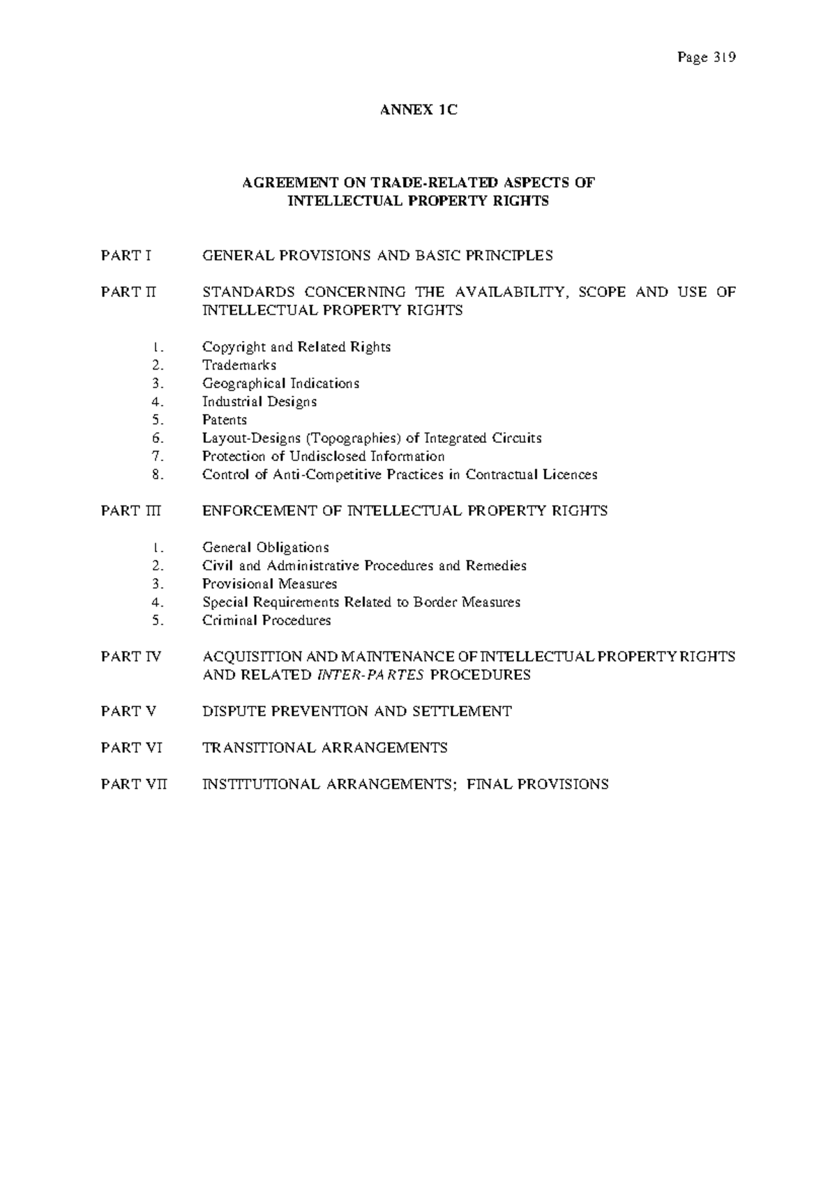 Trips Agreement - ANNEX 1C AGREEMENT ON TRADE-RELATED ASPECTS OF ...