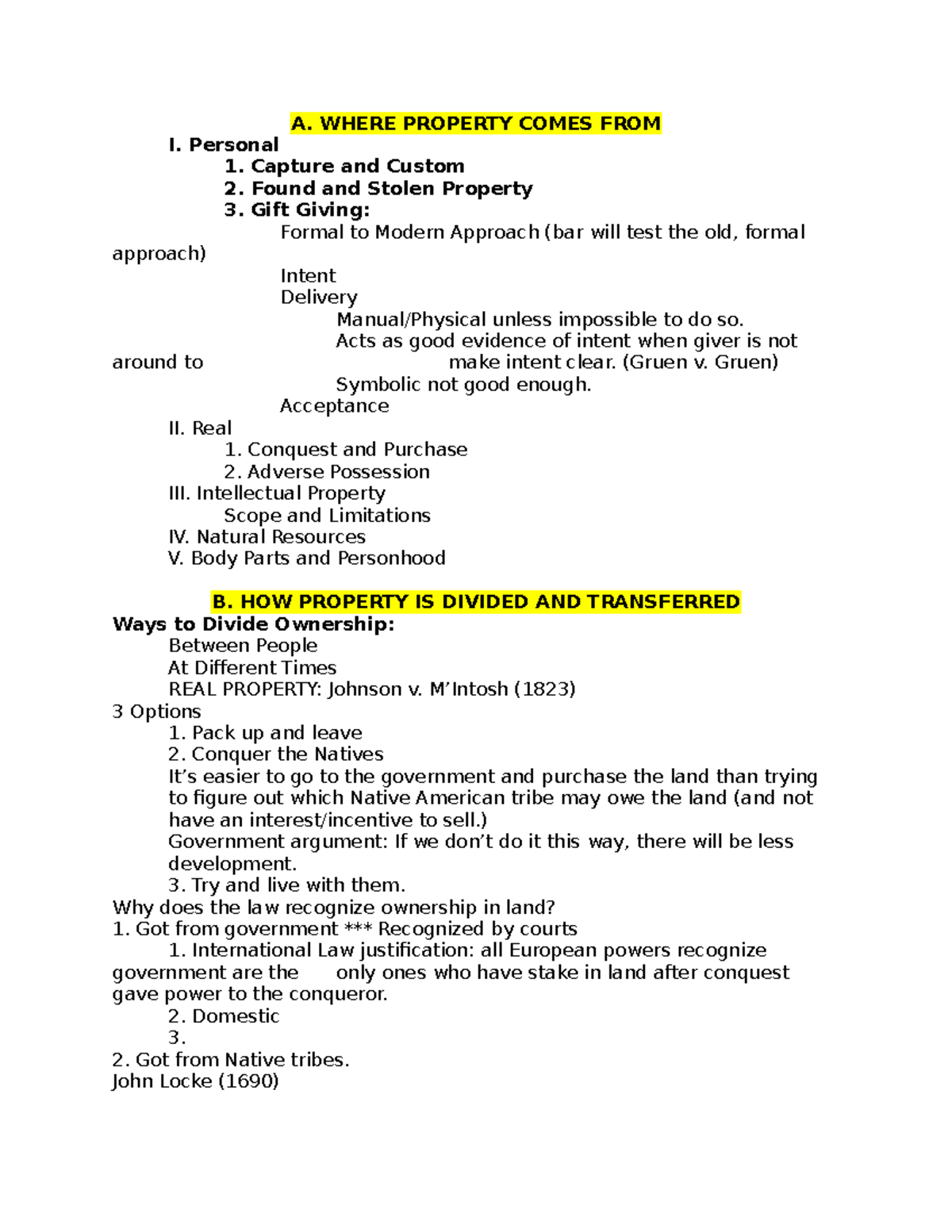 Property Outline Spring '24 (1) - A. WHERE PROPERTY COMES FROM I ...