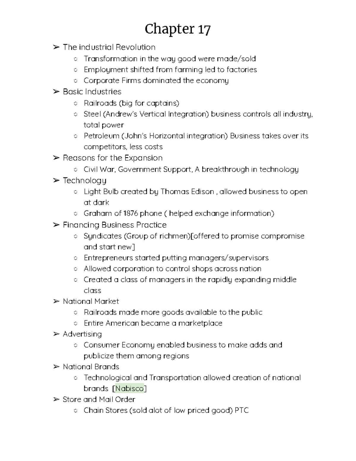 Chapter 17- HIST 4 Vol 1, US History through 1877 - The industrial ...