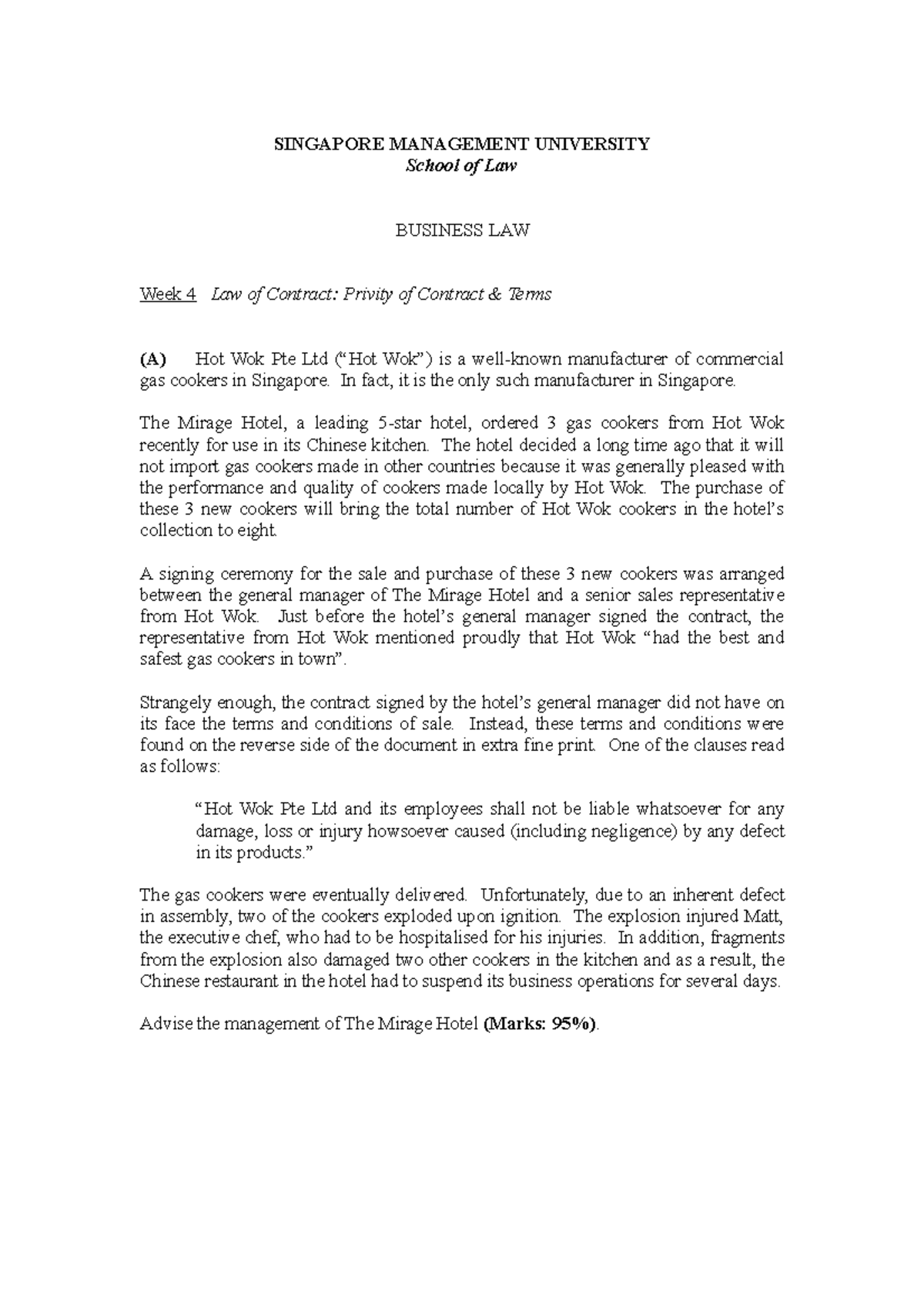 Week 4 Seminar Questions Answers - SINGAPORE MANAGEMENT UNIVERSITY ...