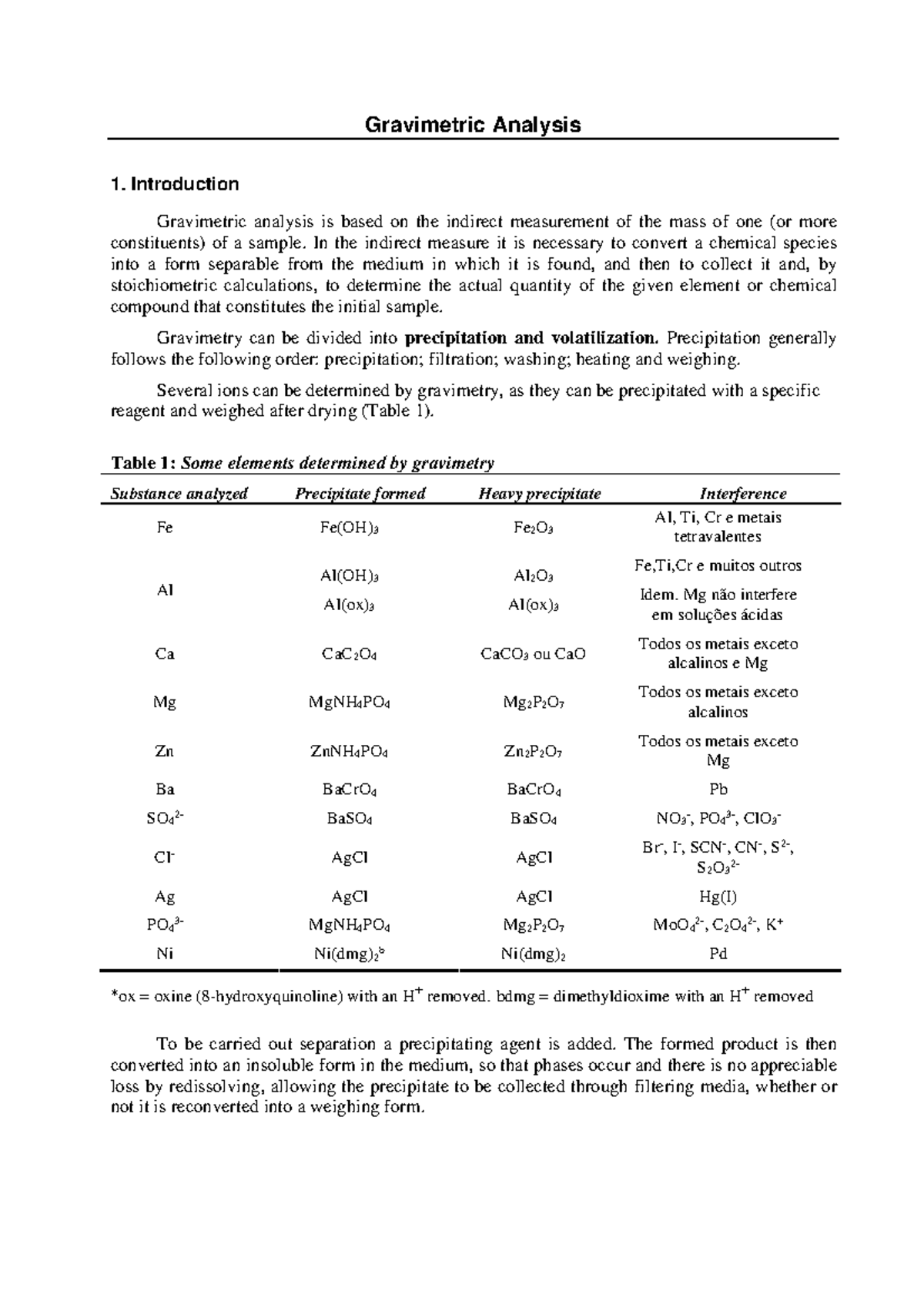 Gravimetric Analysis - Introduction Gravimetric analysis is based on ...
