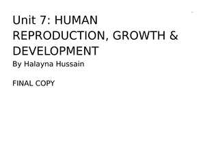 Human reproduction - unit 7 access to midwifery distinction - Human ...