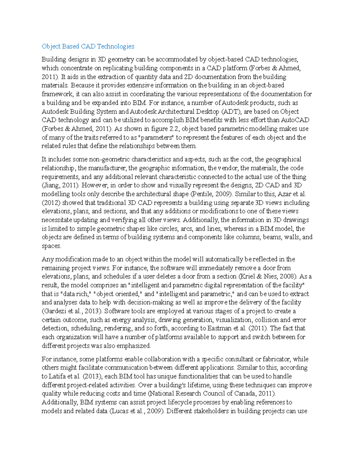 Object Based Cad Technologies Object Based Cad Technologies Building Designs In 3d Geometry