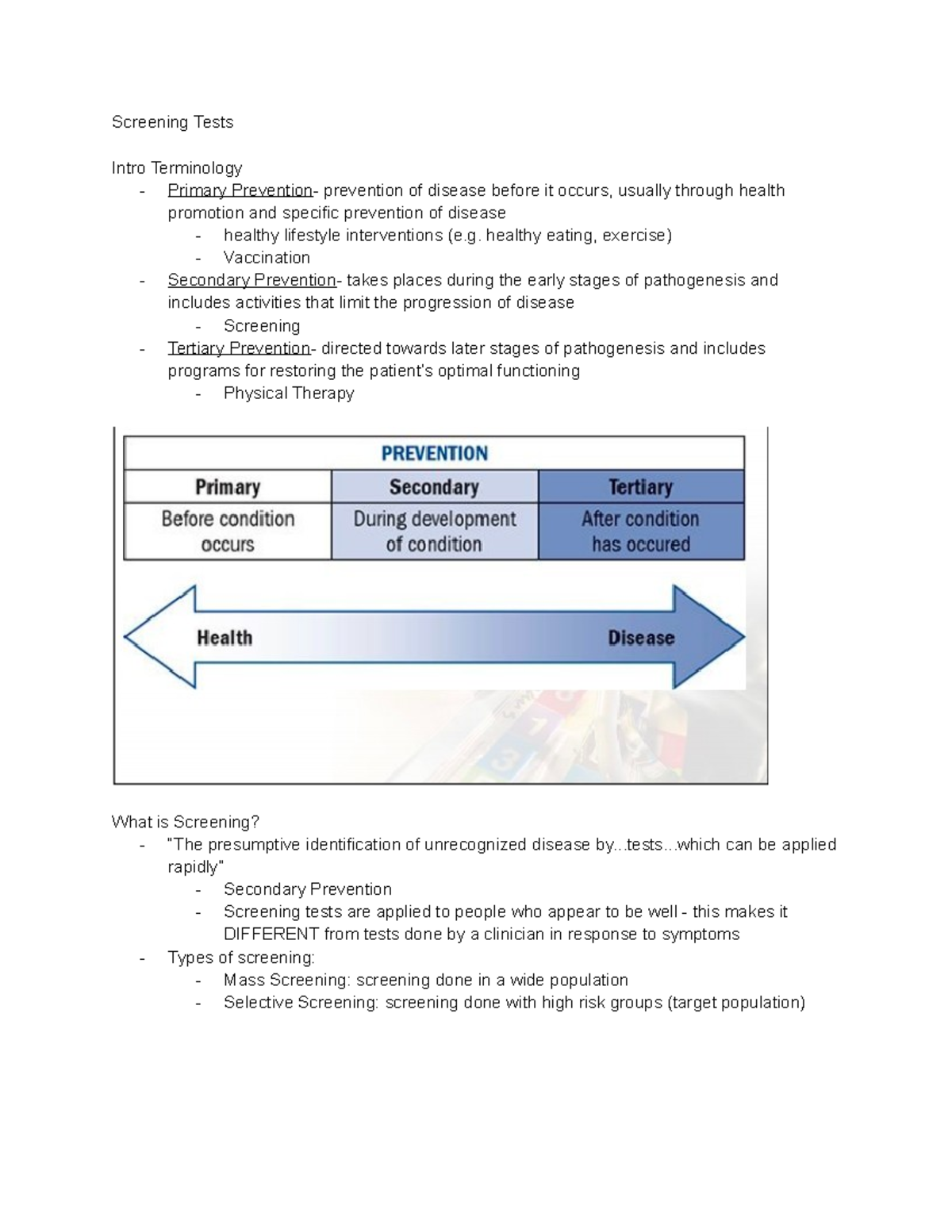 Screening Tests - Screening Tests Intro Terminology - Primary ...