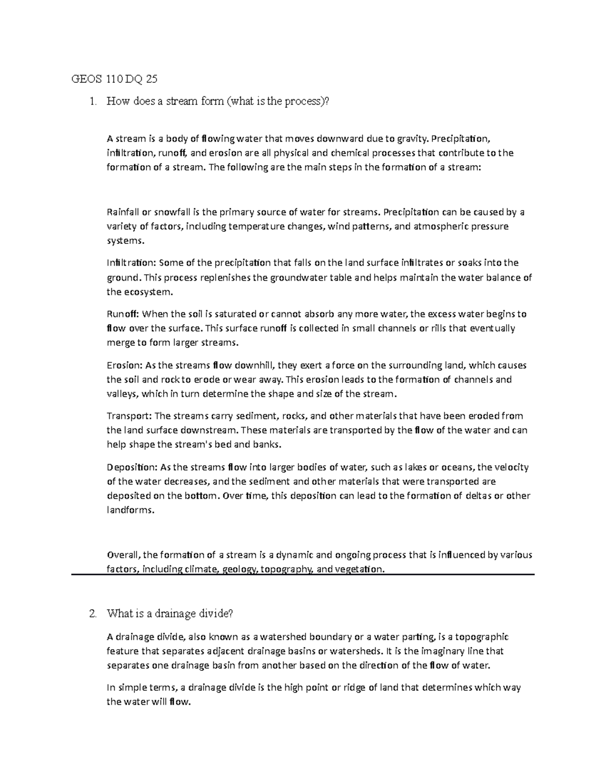 GEOS 110 DQ 25 - Assignment and Lecture Notes - GEOS 110 DQ 25 1. How ...