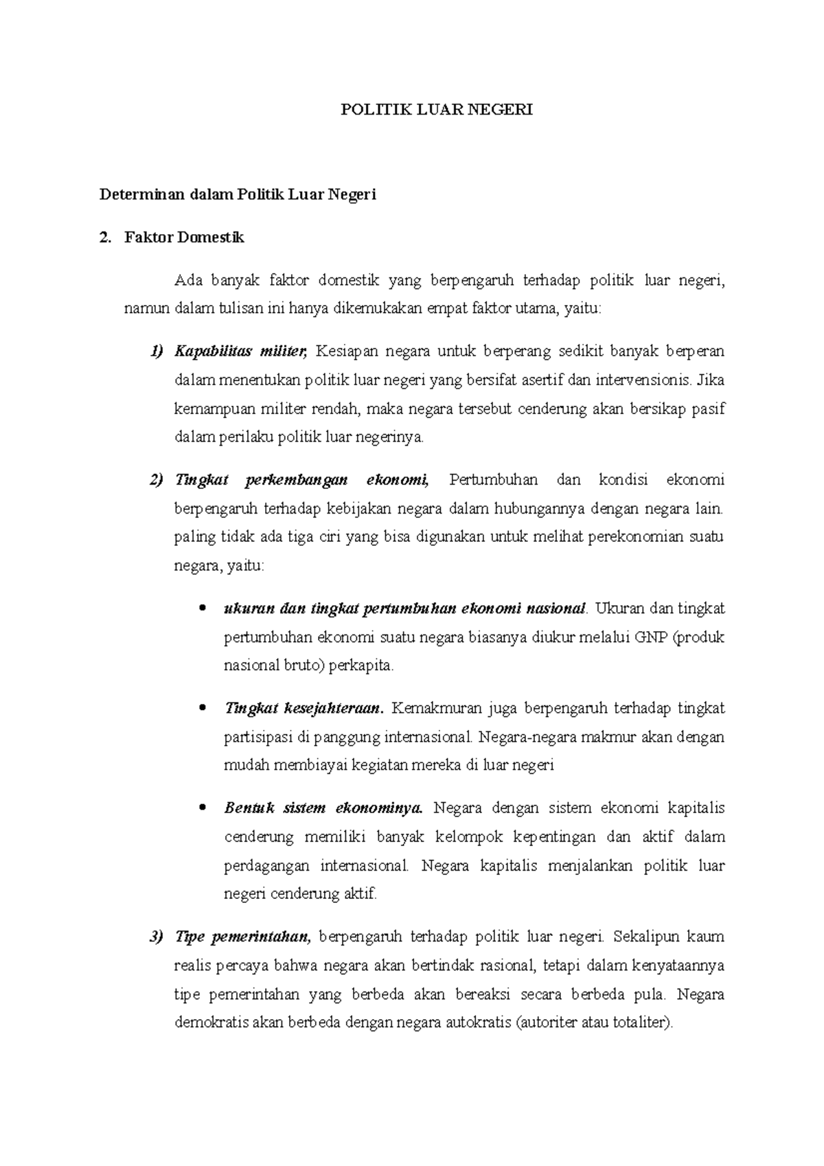 Resume PIHI Determinan Faktor Domestik dan Individual - POLITIK LUAR ...