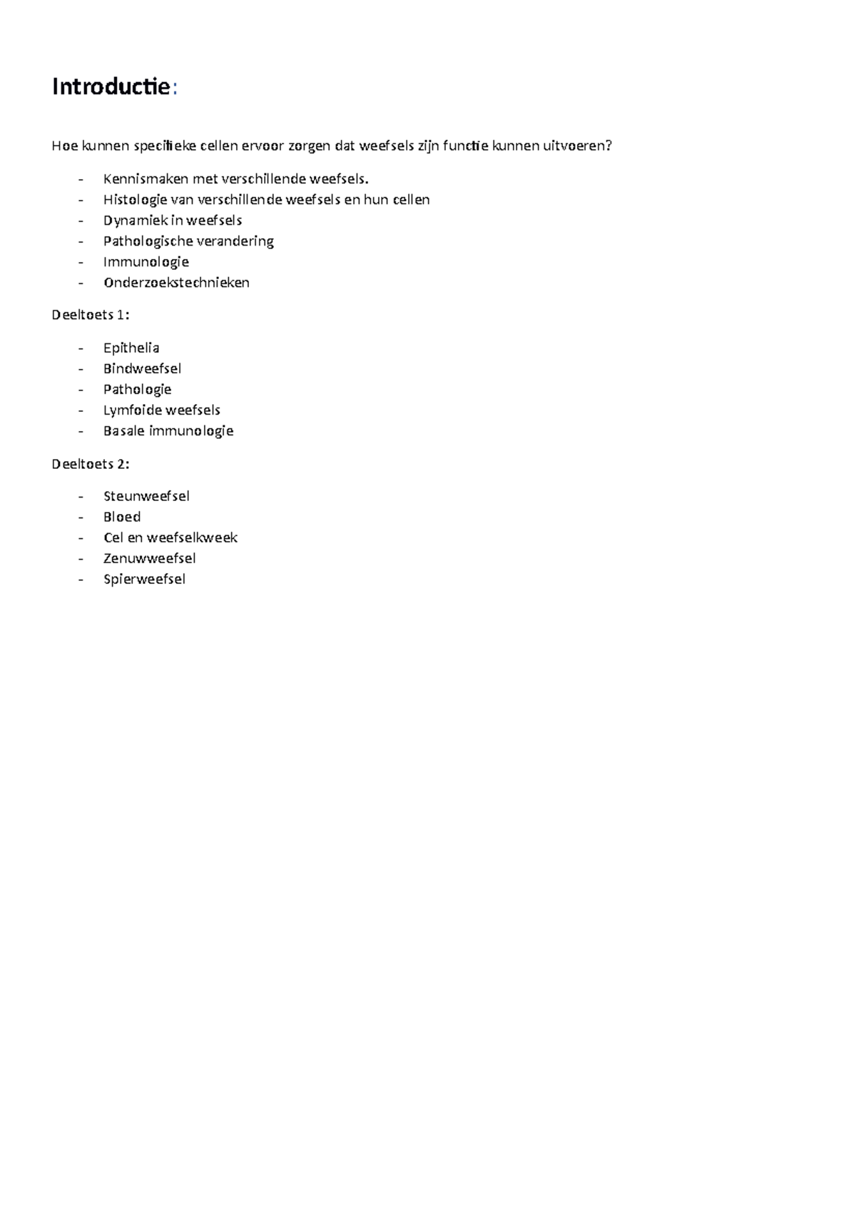 Epitheelweefsel HC aantekeningen, WC uitwerkingen, practicum ...