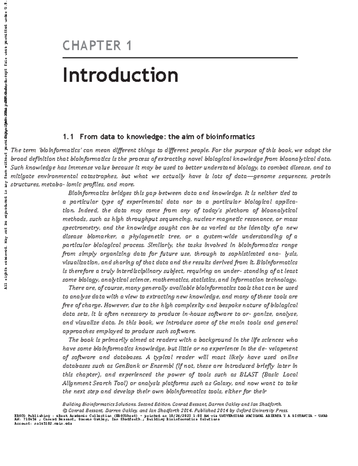 Conrad Bessant Da 2014 11From Data To Knowledge Building Bioinformatic ...