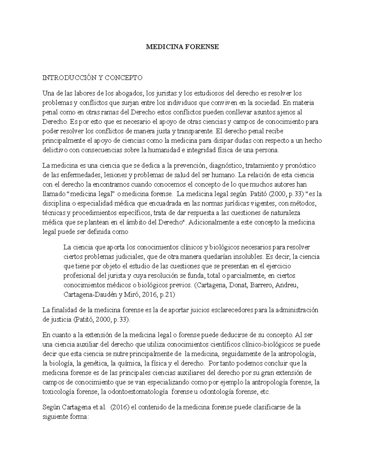 Informe medicina forense - Derecho Civil - UTAN - Studocu