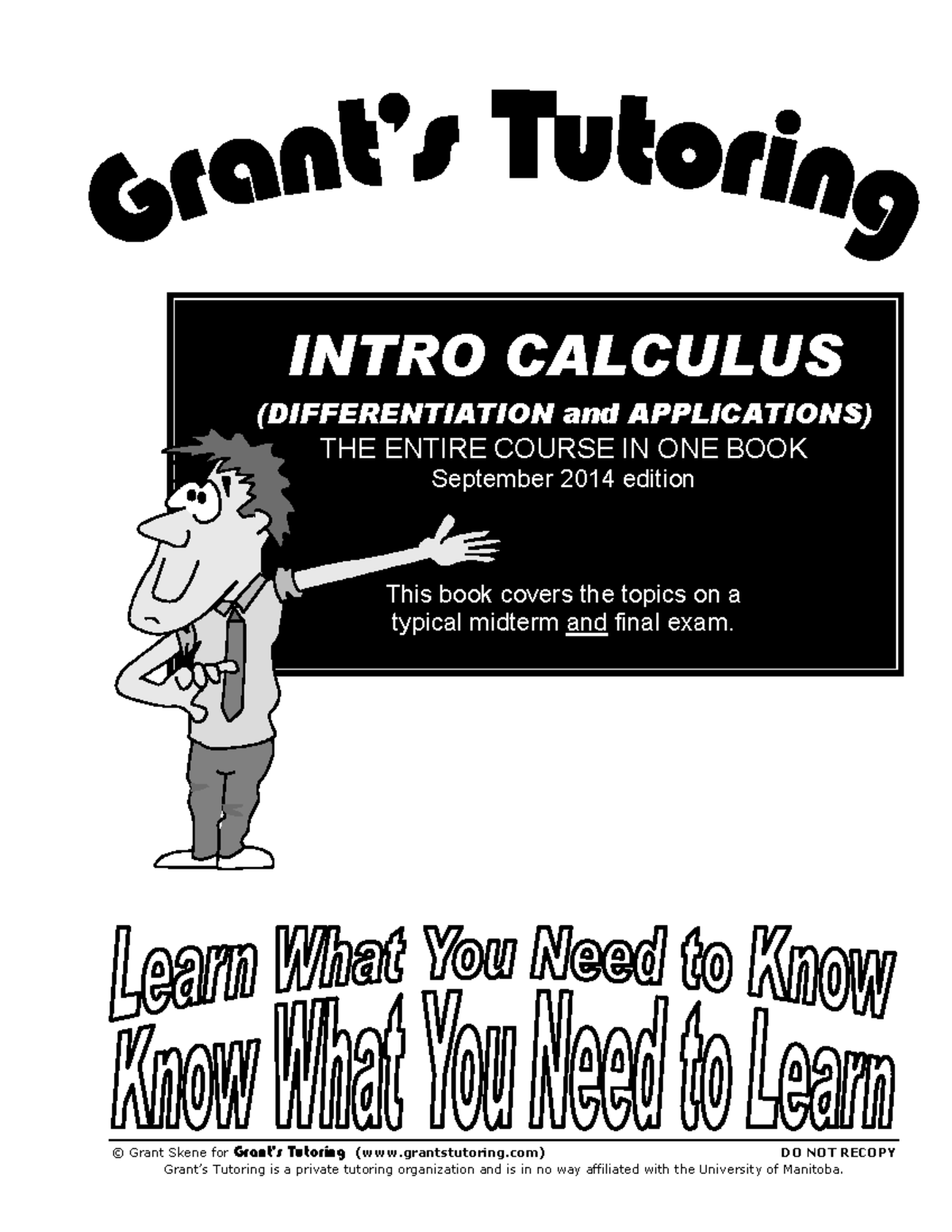 Grants Tutoring 2014 MATH 1500 Full Sample - © Grant Skene for Grant’s ...