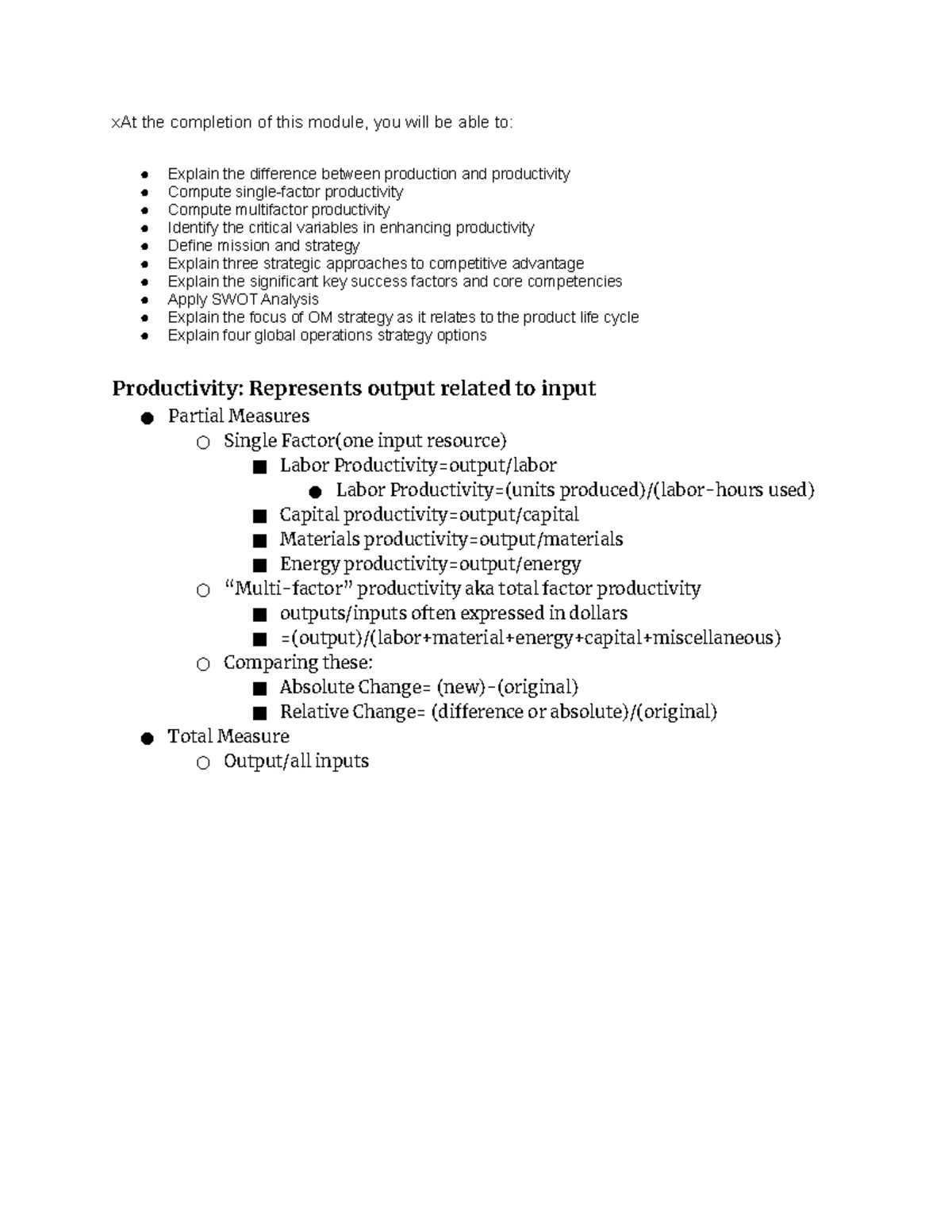 Module 2 Productivity Strategy - xAt the completion of this module, you ...