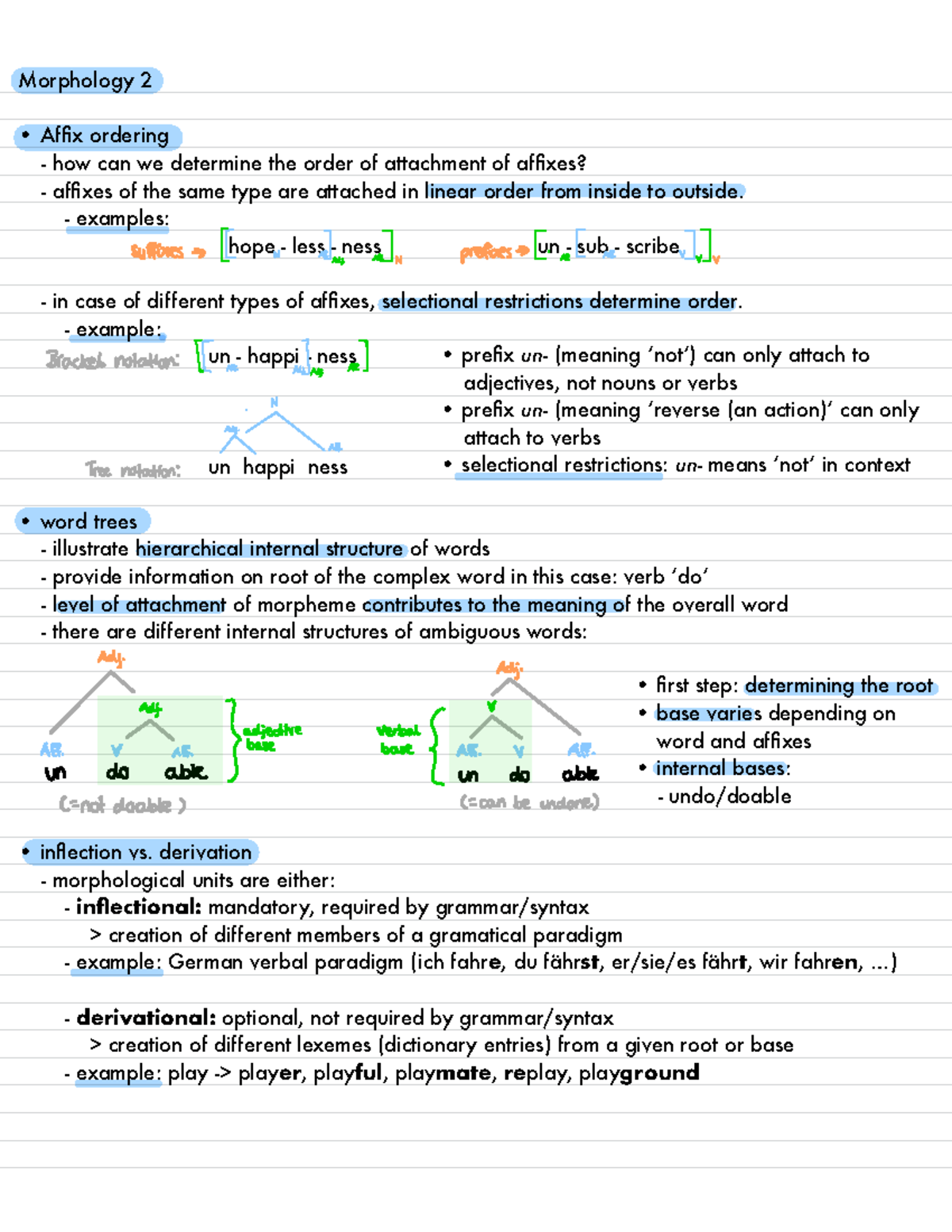 8- Morphology 2 - WiSe - Morphology 2 Affix ordering how can we ...