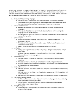 Chapter 1 - N/a - Concepts of Programming Languages - Chapter 1 of “Concepts of Programming ...