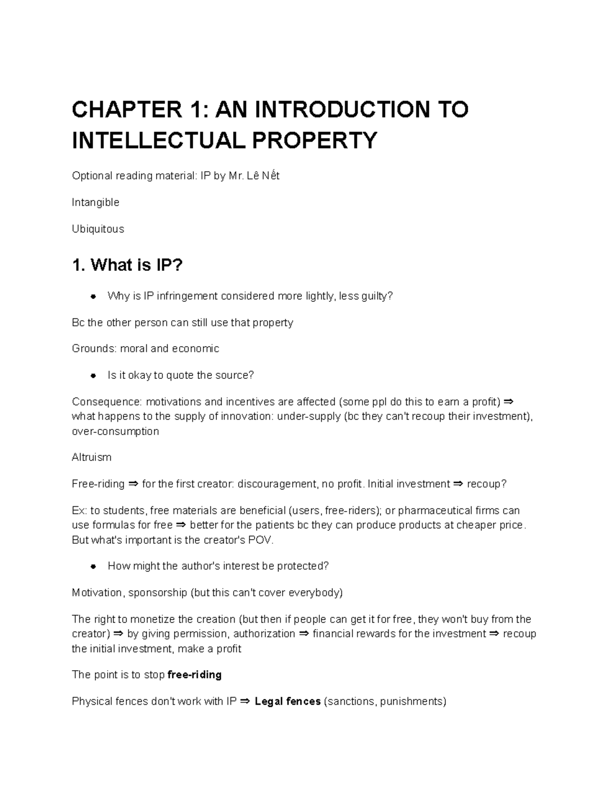 Chapter 1 AN Introduction TO Intellectual Property - CHAPTER 1: AN INTRODUCTION TO INTELLECTUAL ...