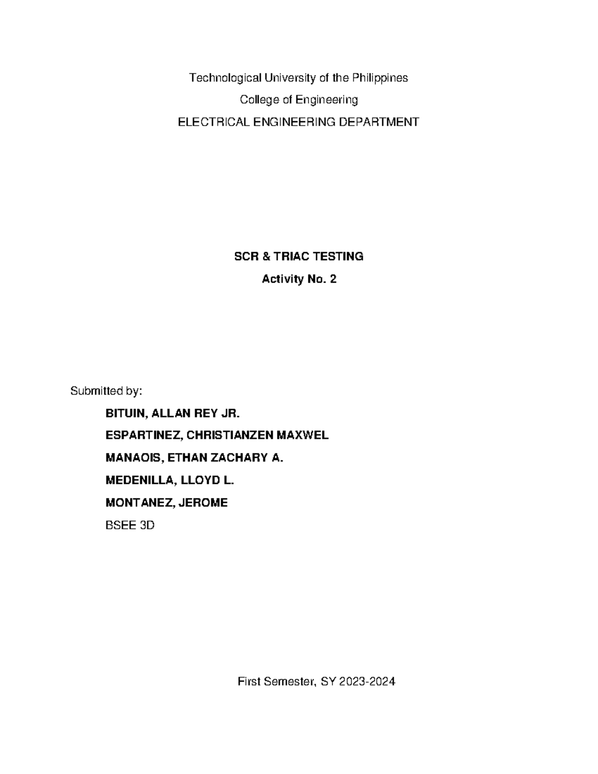 Group-2 SCR-AND- Triac- Testing - Technological University of the ...
