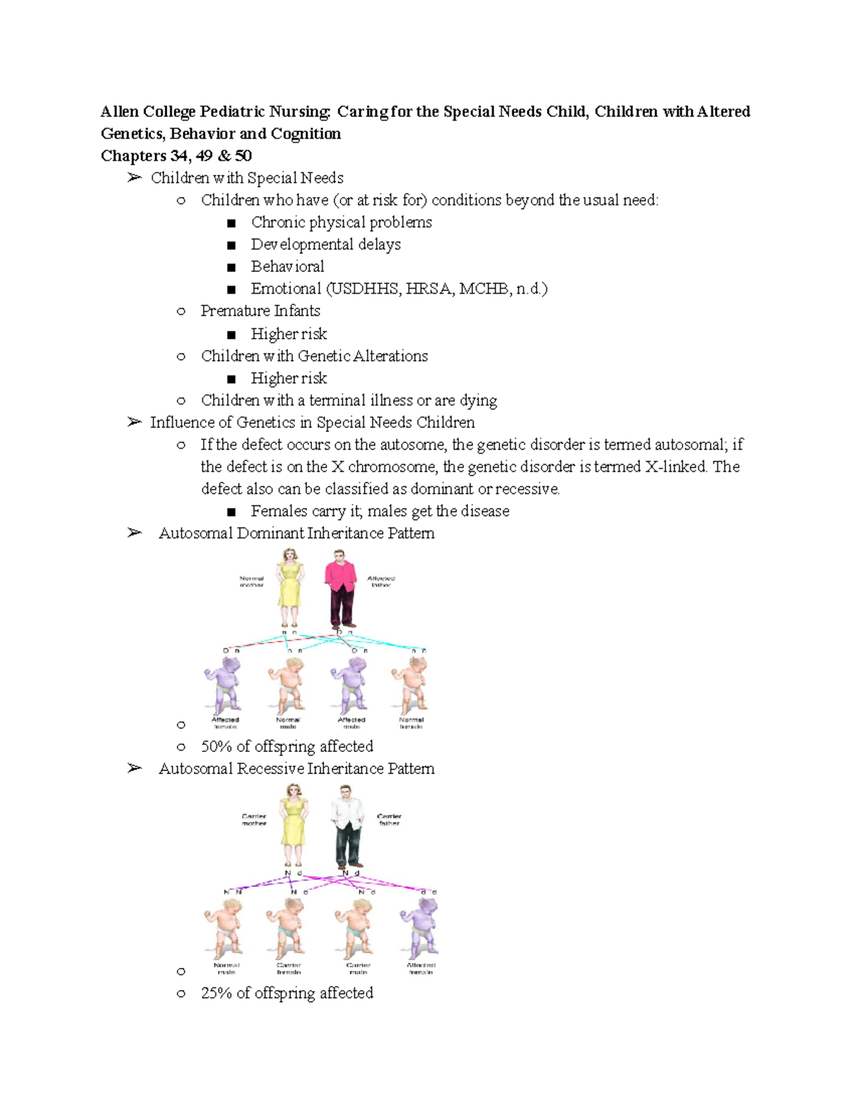 Allen College Pediatric Nursing Caring for the Special Needs Child ...